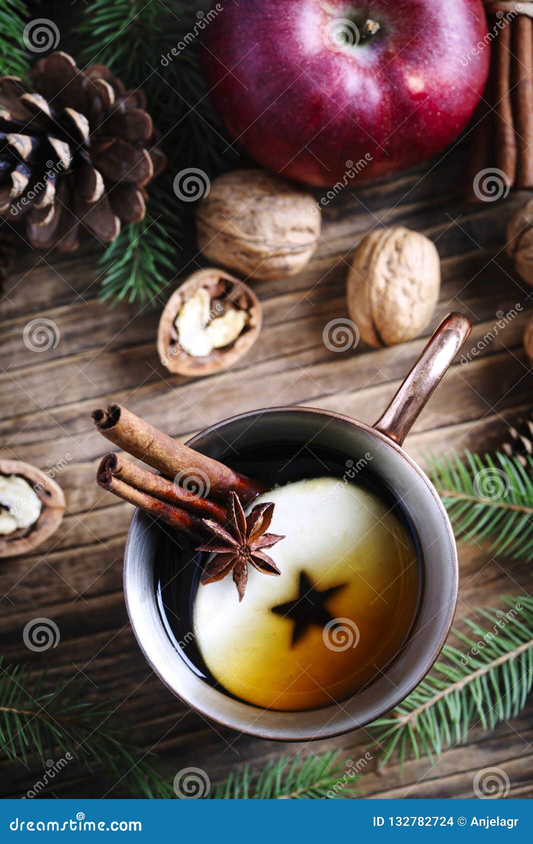 Spicy Apple Tea. Winter Holiday Concept Composition Stock Photo - Image ...