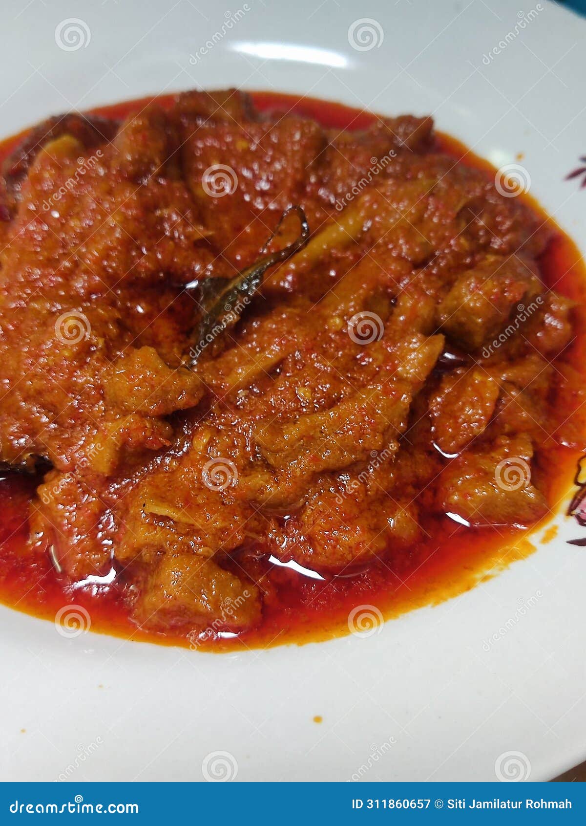 Spicy beef rendang dish stock image. Image of asmr, taste - 311860657
