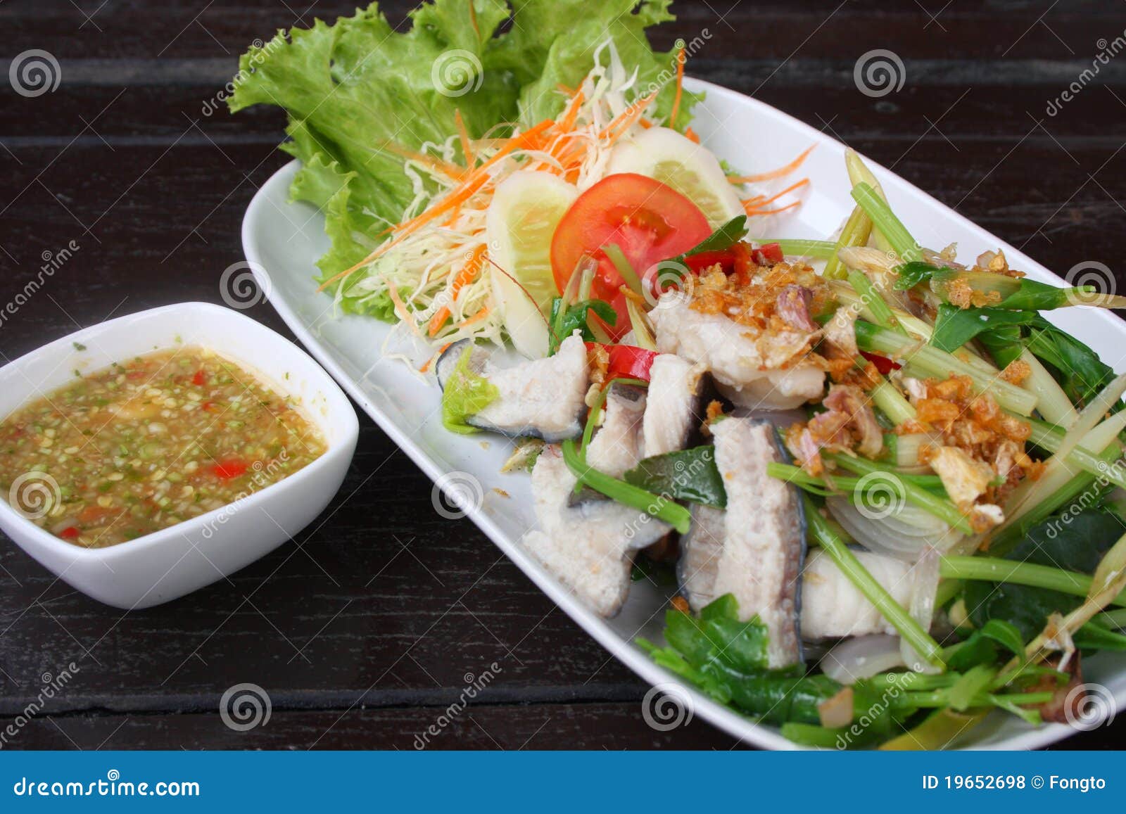 Spicy Boiled Fish Thai Style Food Stock Photo - Image of fish, fastfood ...