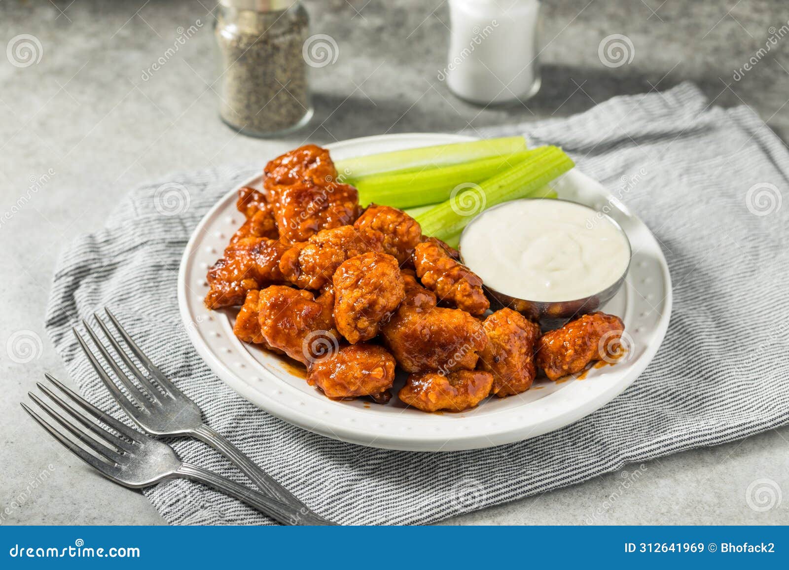 Spicy Boneless Barbecue Chicken Wings Stock Image - Image of wings ...