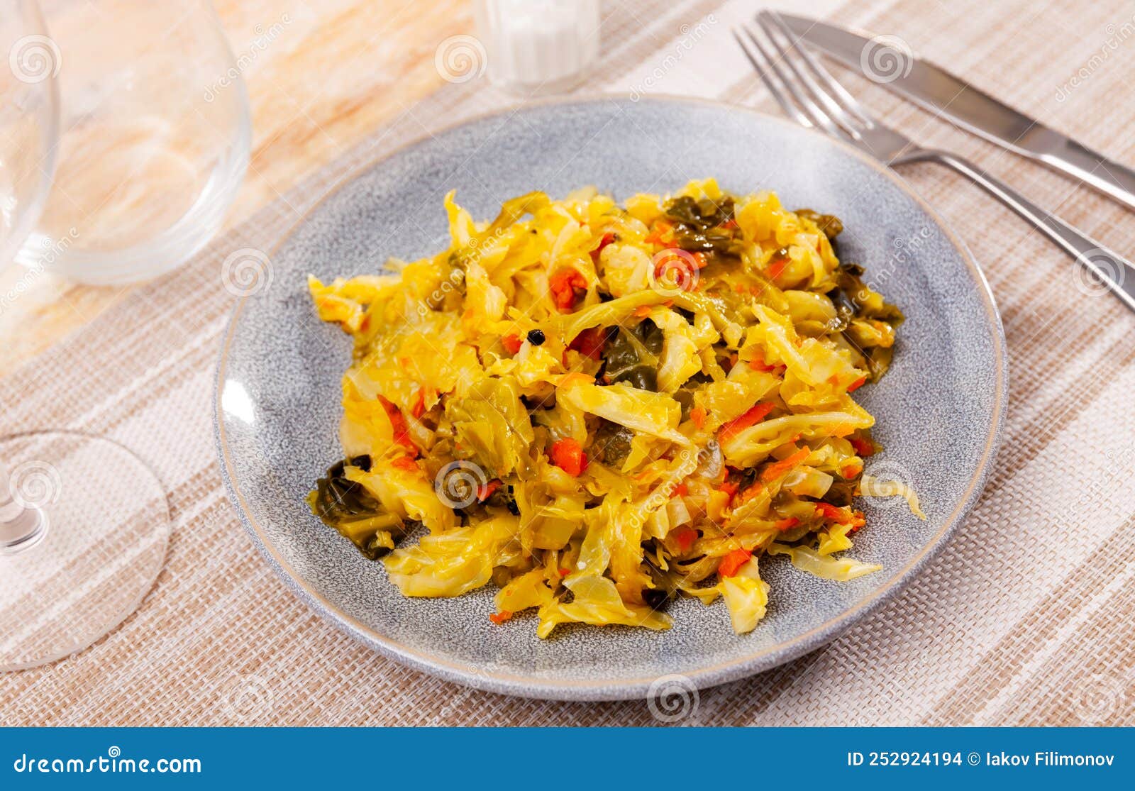 Spicy Braised White Cabbage As Side Dish or Main Course Stock Photo ...