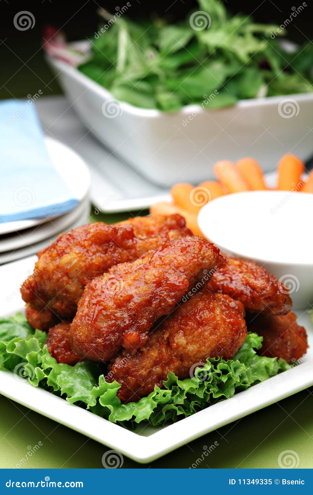 Spicy Buffalo Style Chicken Wings Stock Image - Image of delicious ...