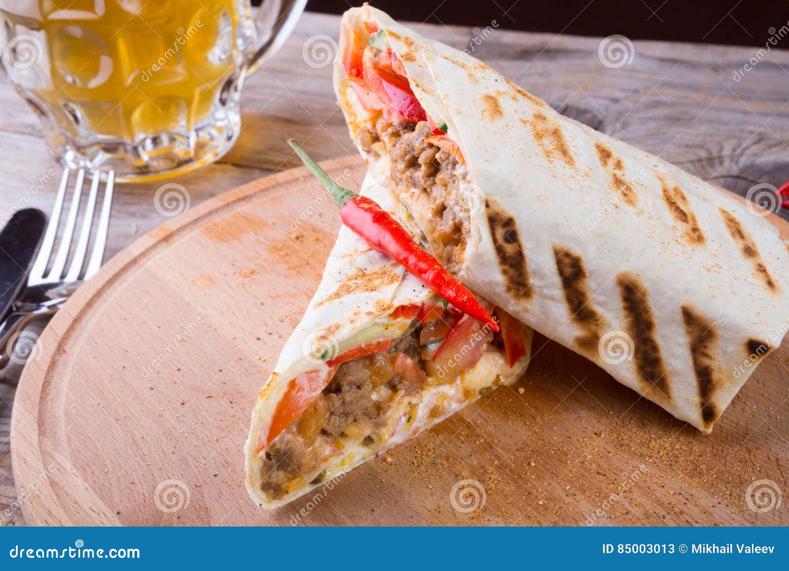 Spicy burrito rolls stock image. Image of fajita, beans - 85003013
