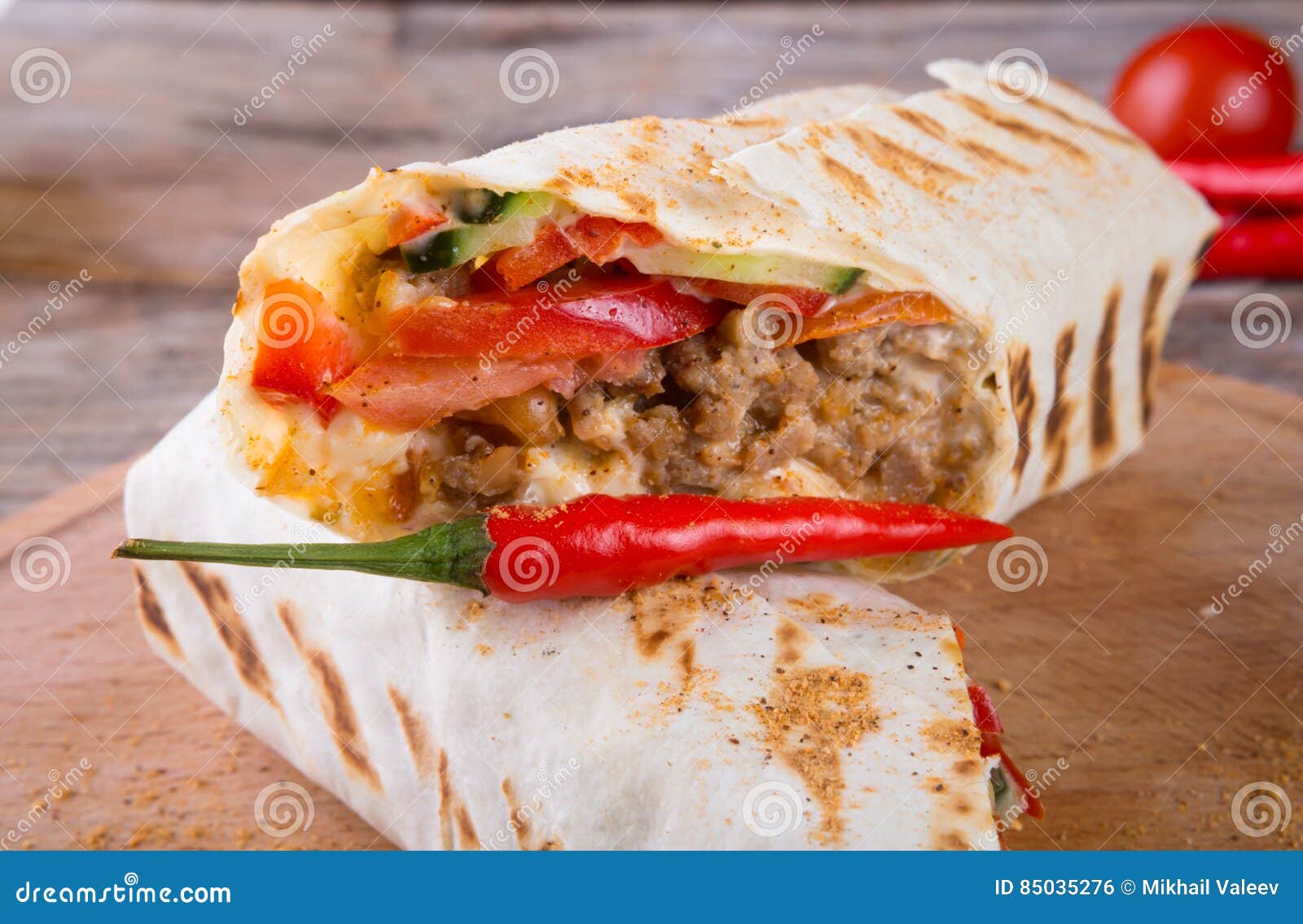 Spicy burrito rolls stock photo. Image of sandwich, cuisine - 85035276