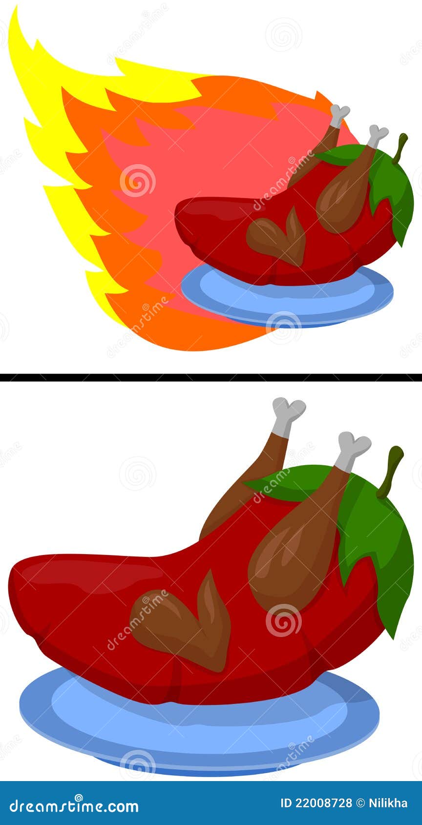 Spicy chicken stock illustration. Illustration of dinner - 22008728