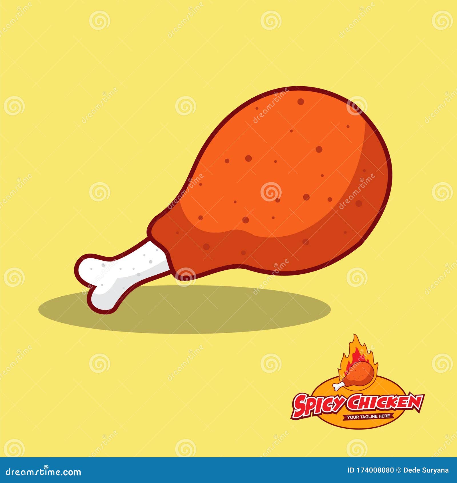 Spicy chicken cartoon logo stock vector. Illustration of icon - 174008080