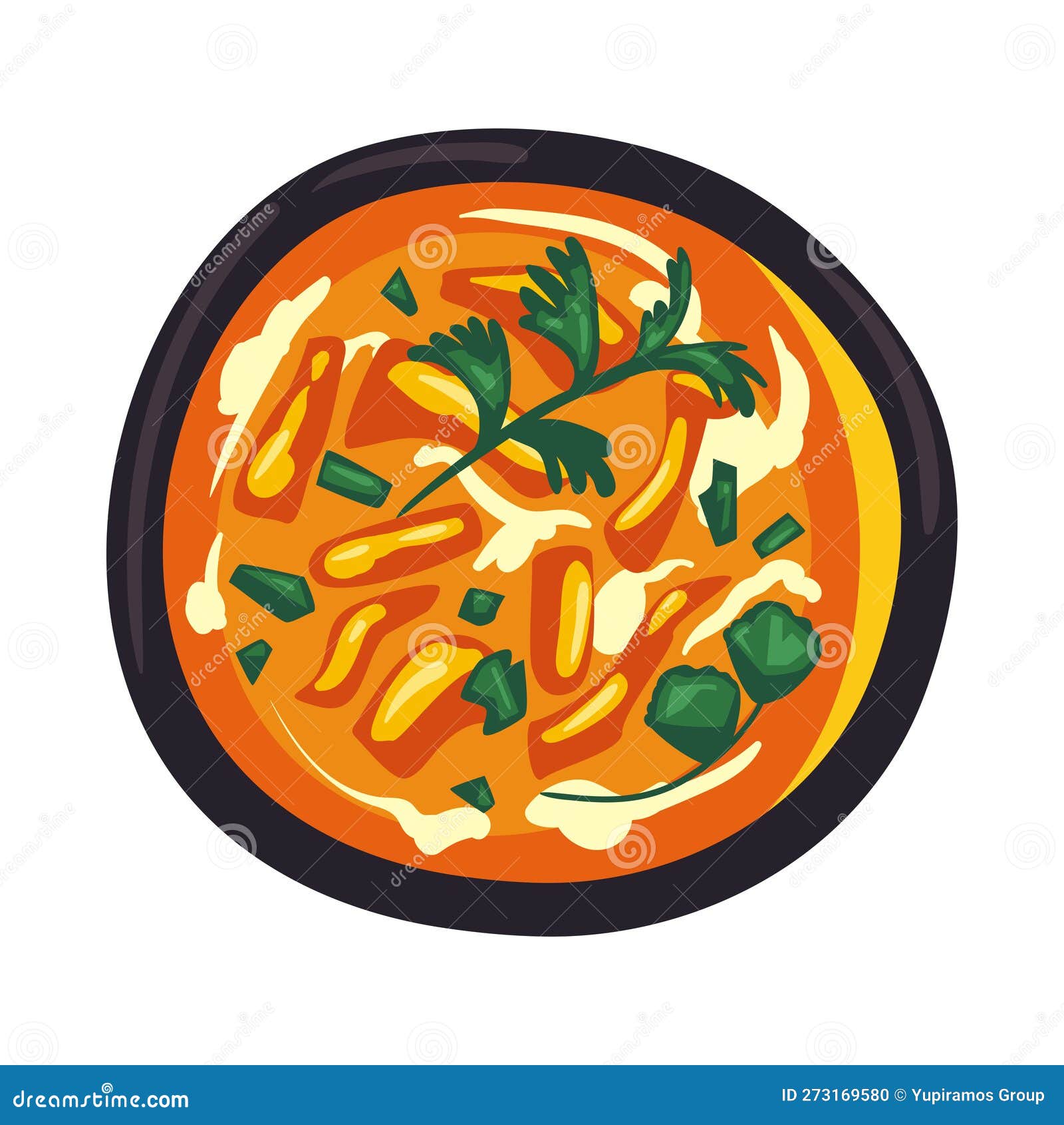 Spicy chicken curry stock vector. Illustration of indian - 273169580