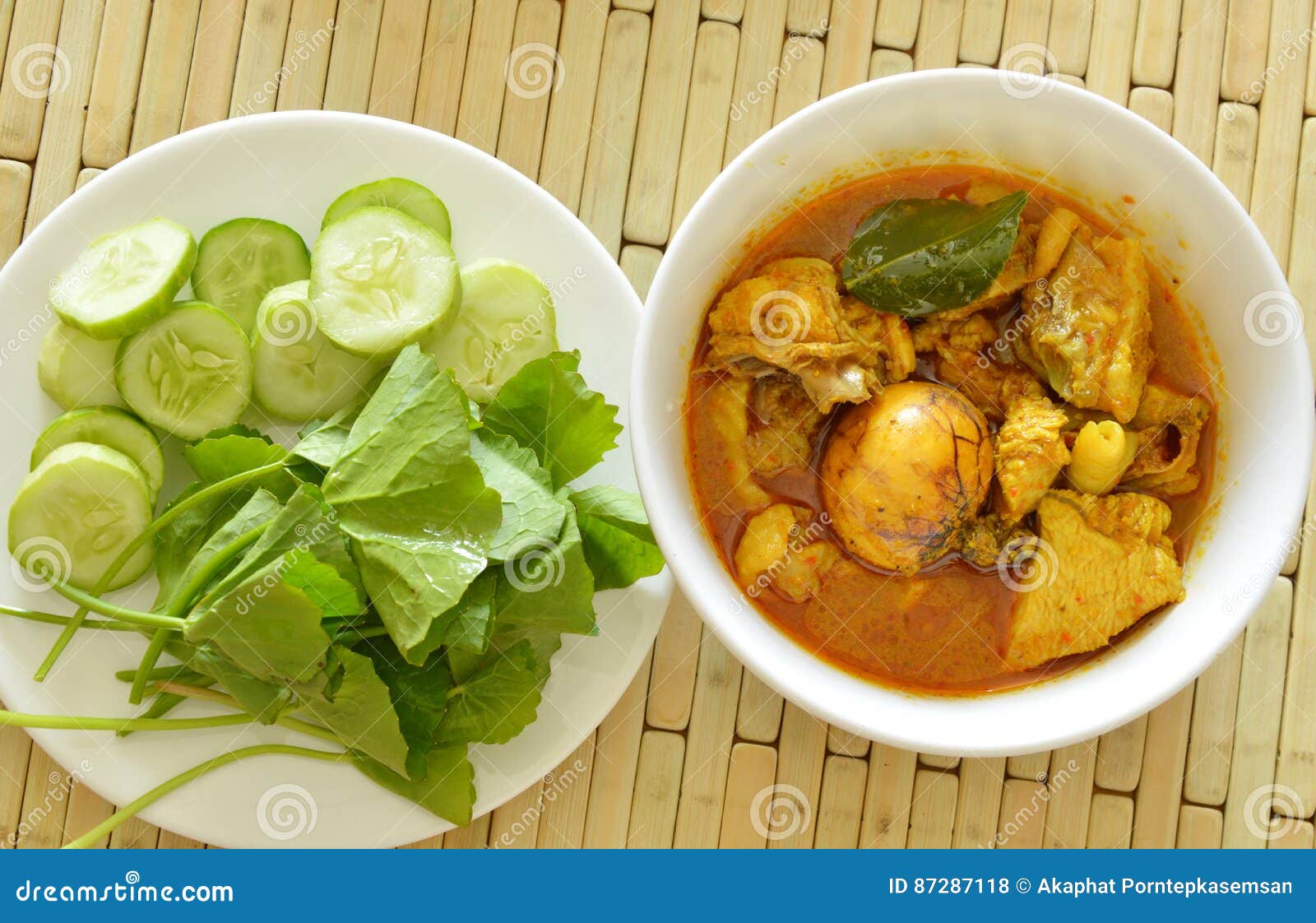 Spicy Chicken with Egg Spoiled while Being Incubated Curry in Cup Stock ...
