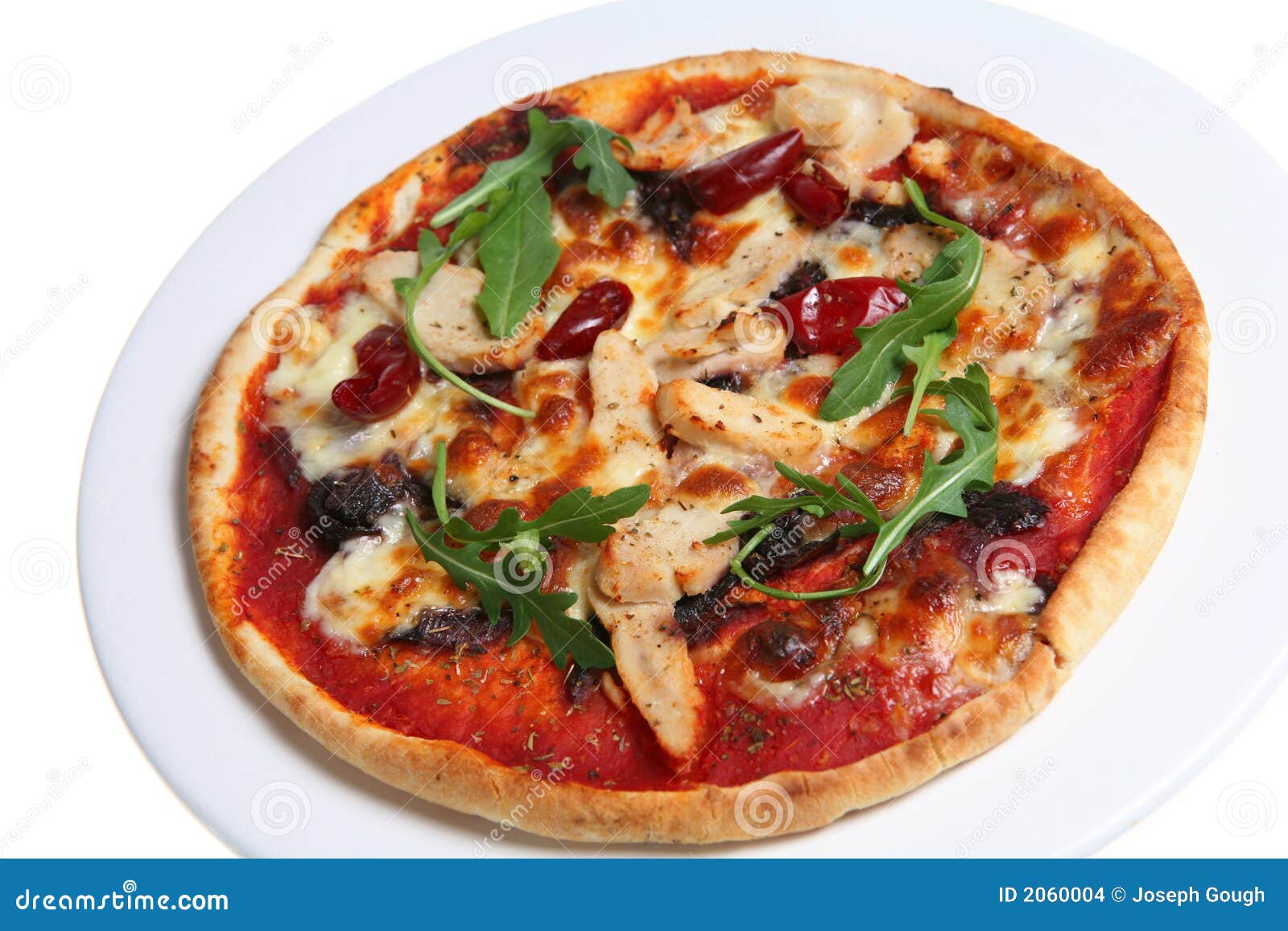 Spicy Chicken Pizza stock photo. Image of cheese, pizza - 2060004