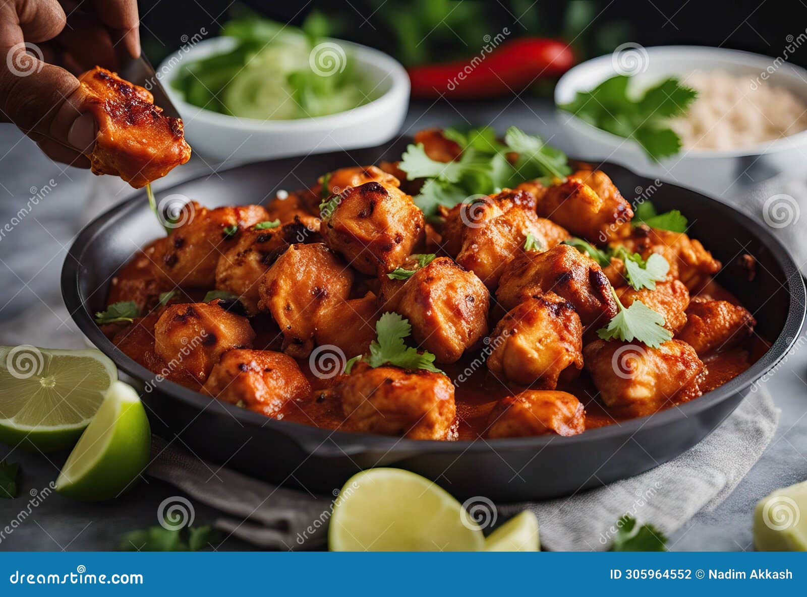 Spicy Chicken Tikka Boti stock illustration. Illustration of boti ...
