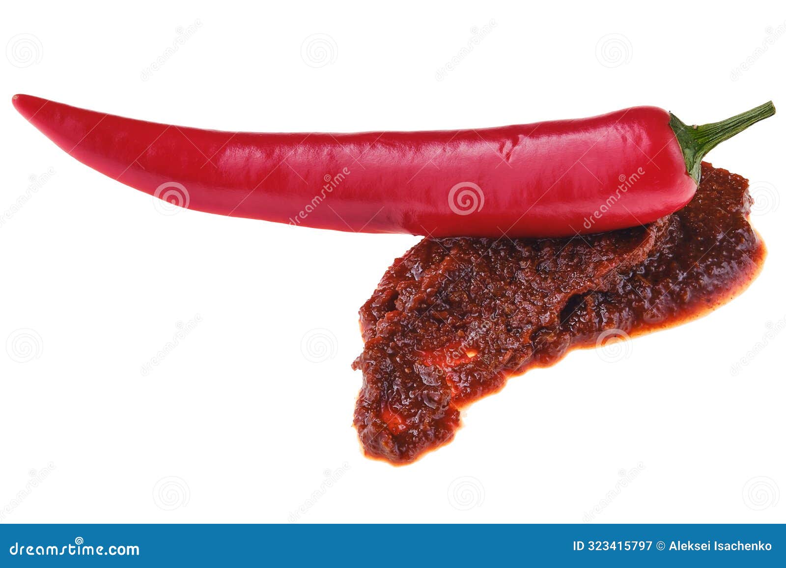 Spicy Chilli Pepper Sauce Isolated on White Stock Image - Image of ...