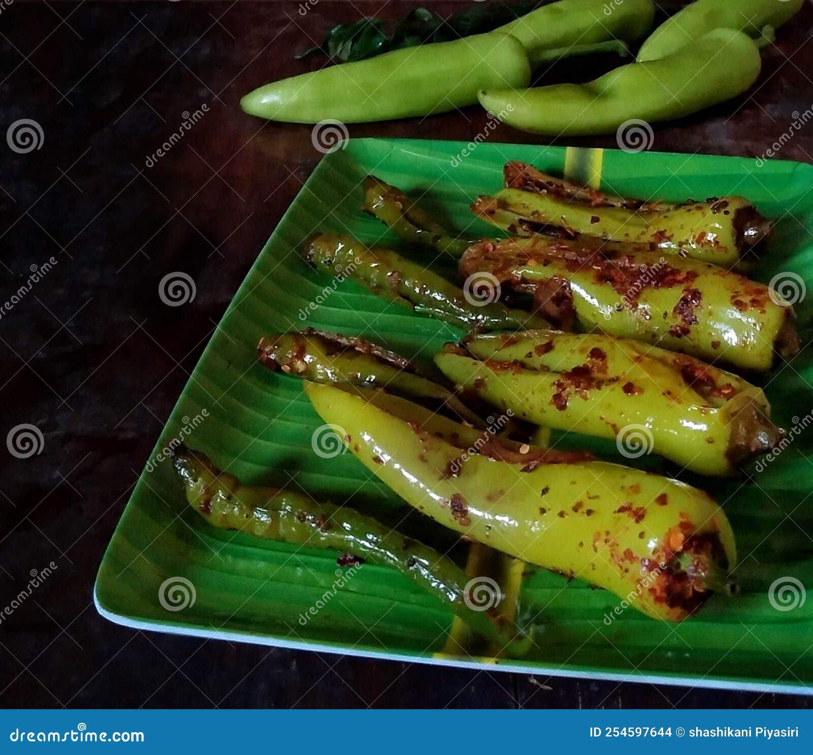Spicy Big Chillies Filled with Spicy Onion Stock Photo - Image of ...