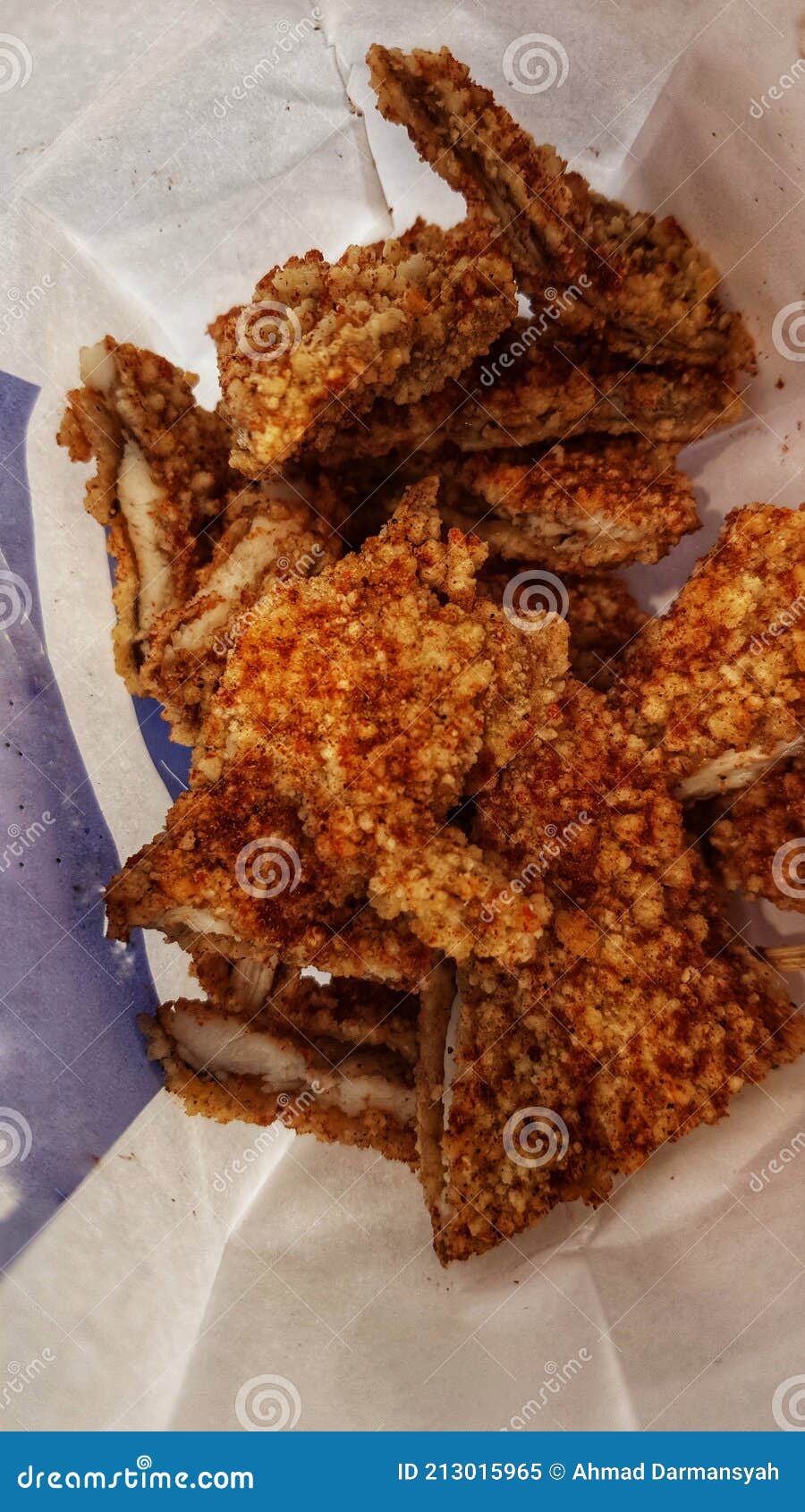 Spicy and Crispy Fried Chicken Filet Inside White Paper Bag Stock Image ...