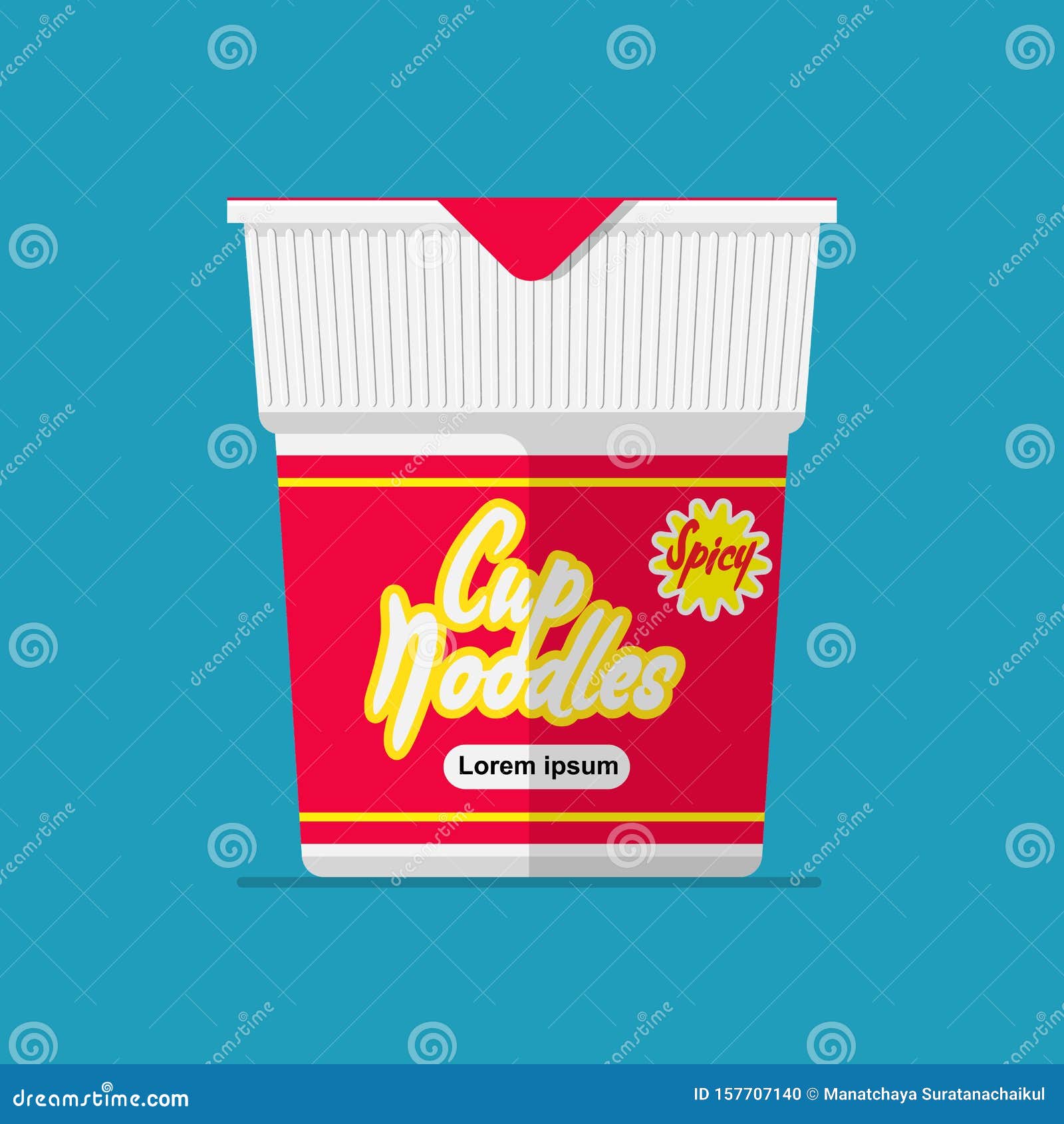 Spicy cup noodles . stock illustration. Illustration of japanese ...