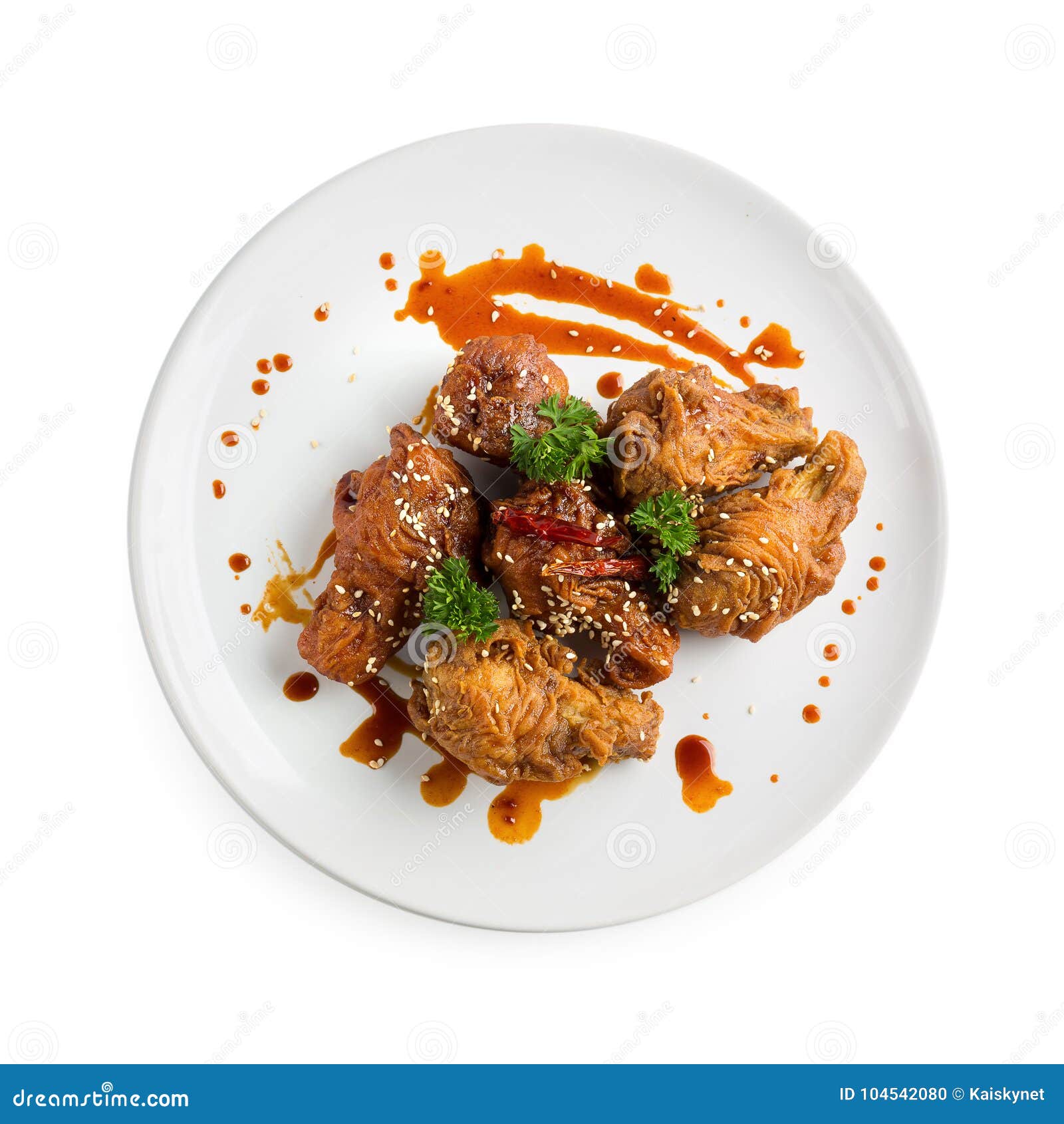 Spicy Deep Fried Breaded Chicken Wings Isolated On White Background ... Spicy Deep Fried Breaded Chicken Wings Isolated On White Background ...
