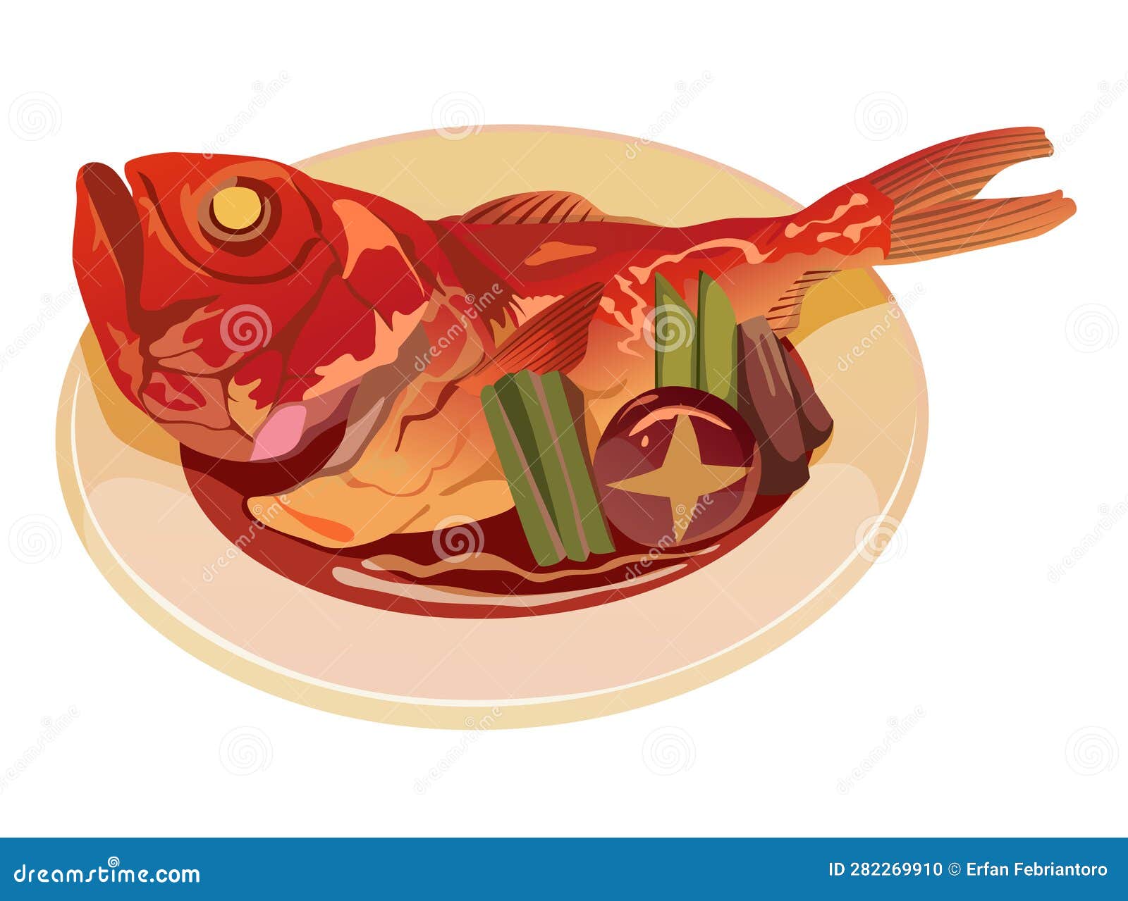 Red Snapper Cartoon Style Drawing Royalty-Free Illustration ...