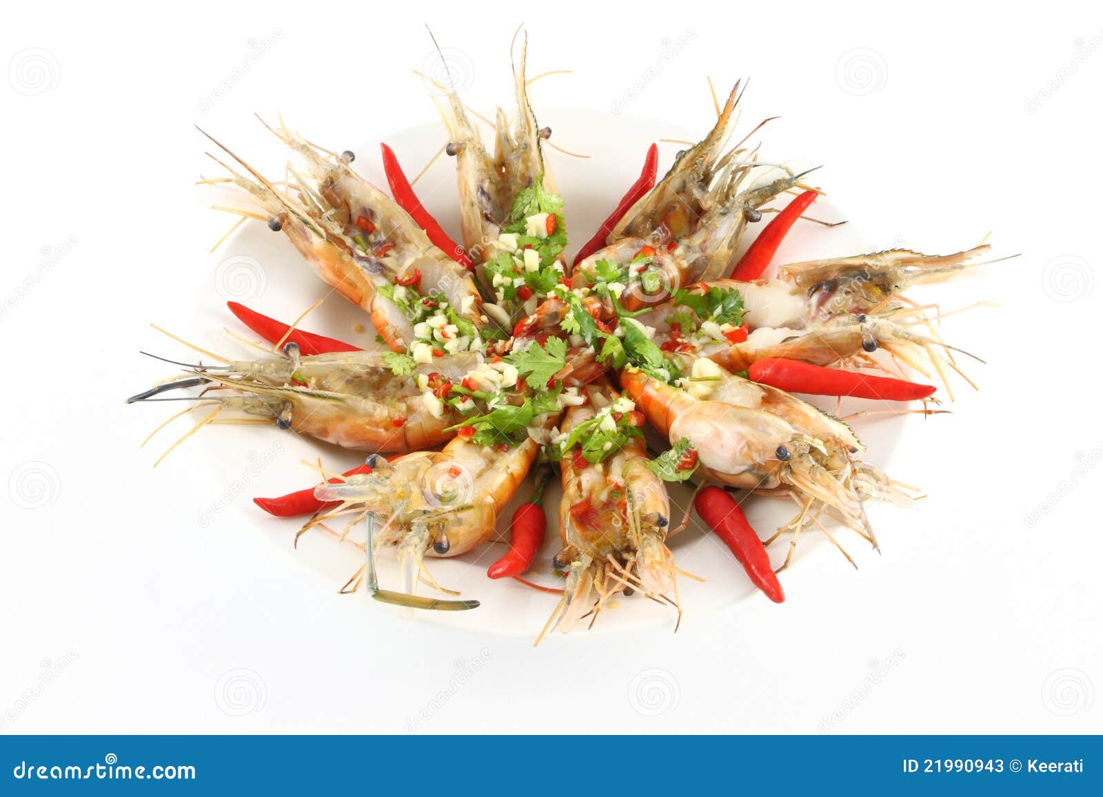 Spicy dressed salad prawn stock image. Image of gourmet - 21990943