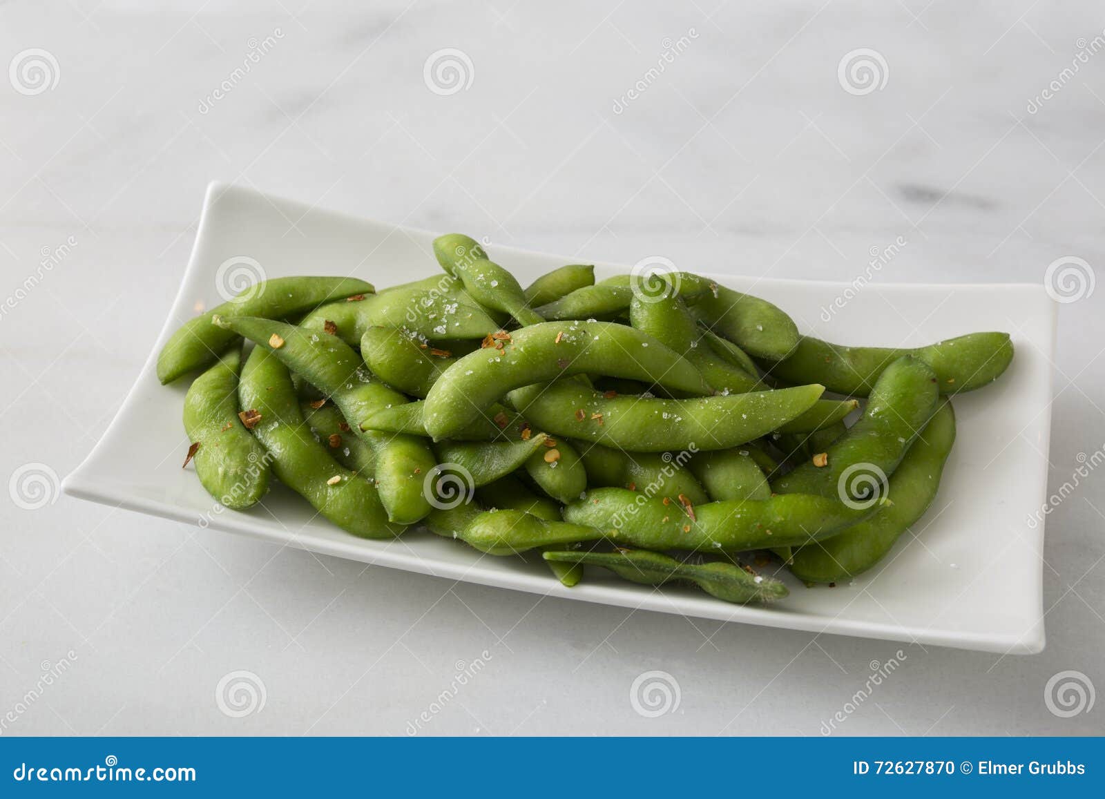 Spicy Edamame stock photo. Image of white, drink, tray - 72627870