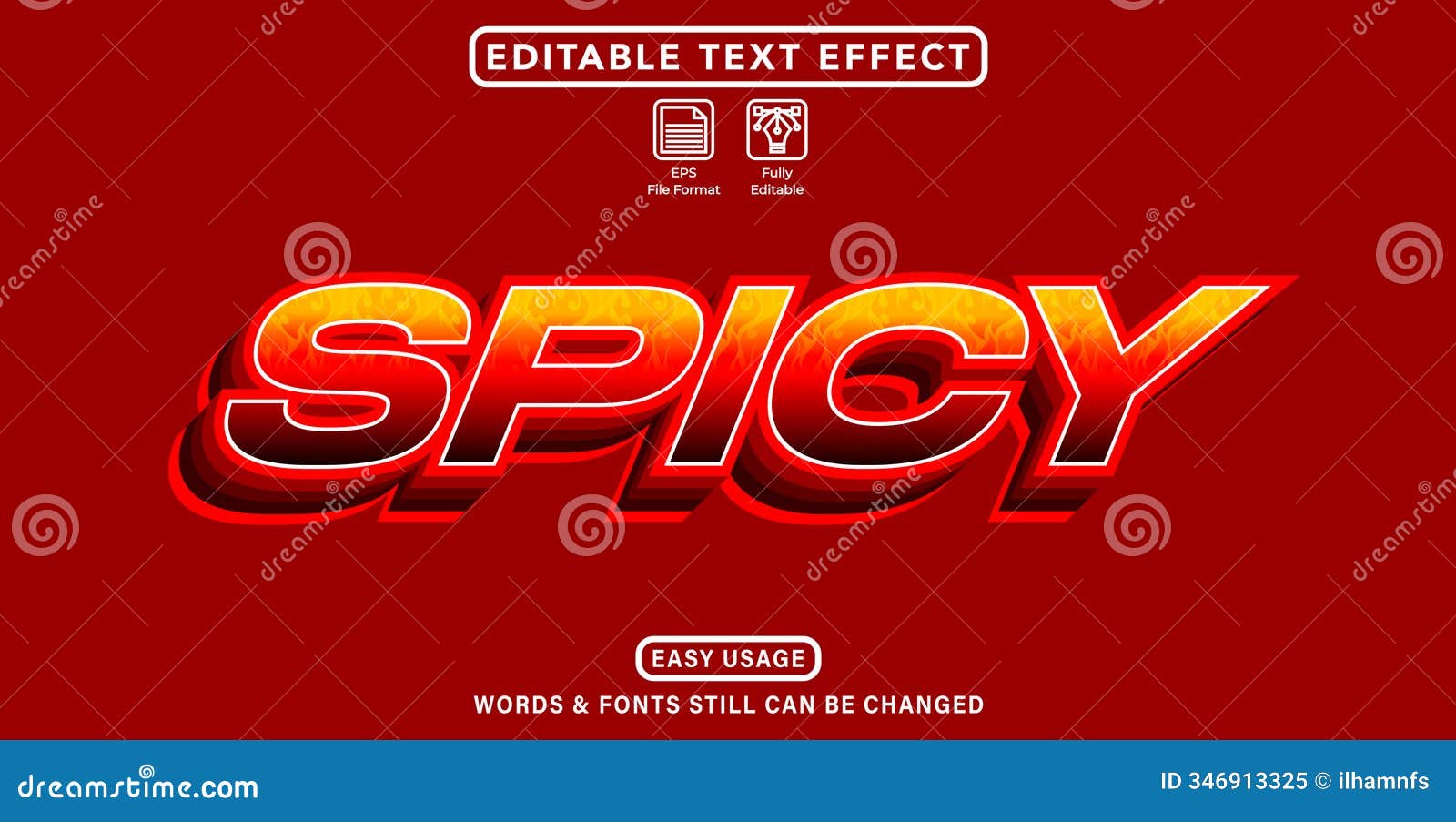 Spicy Editable Font Effect Style Stock Illustration - Illustration of ...