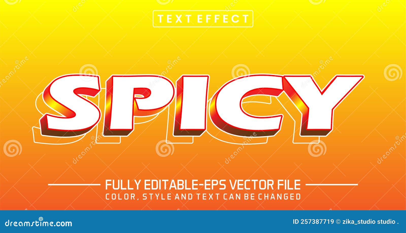 Spicy Editable Text Style Effect. Editable Font Vector File Stock ...