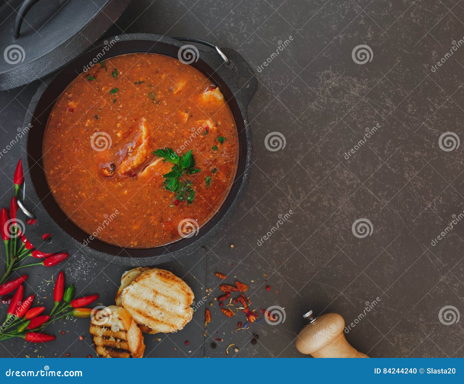 Spicy fish chowder stock photo. Image of lunch, pepper - 84244240