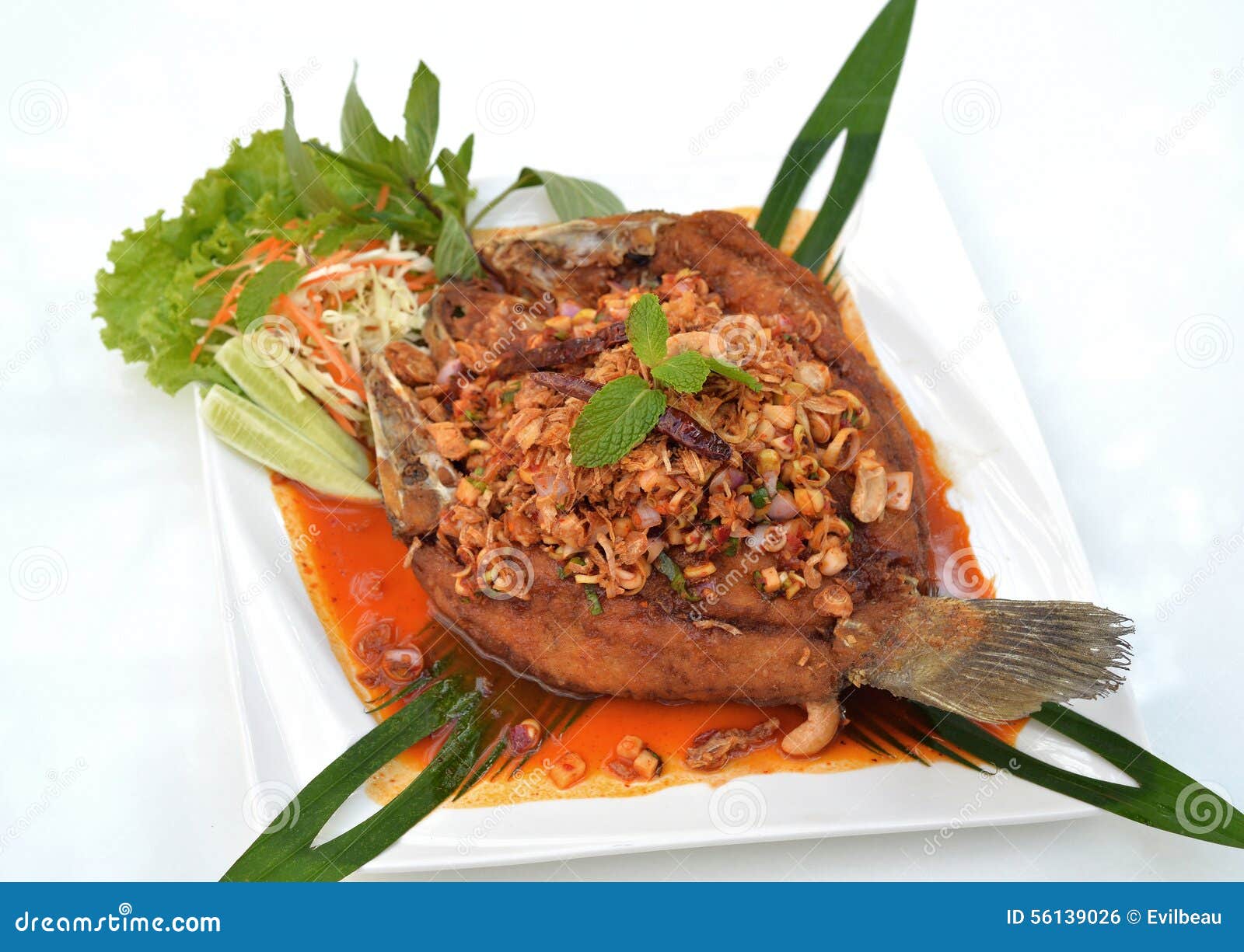 Spicy fish stock photo. Image of seafood, cooked, yummy - 56139026
