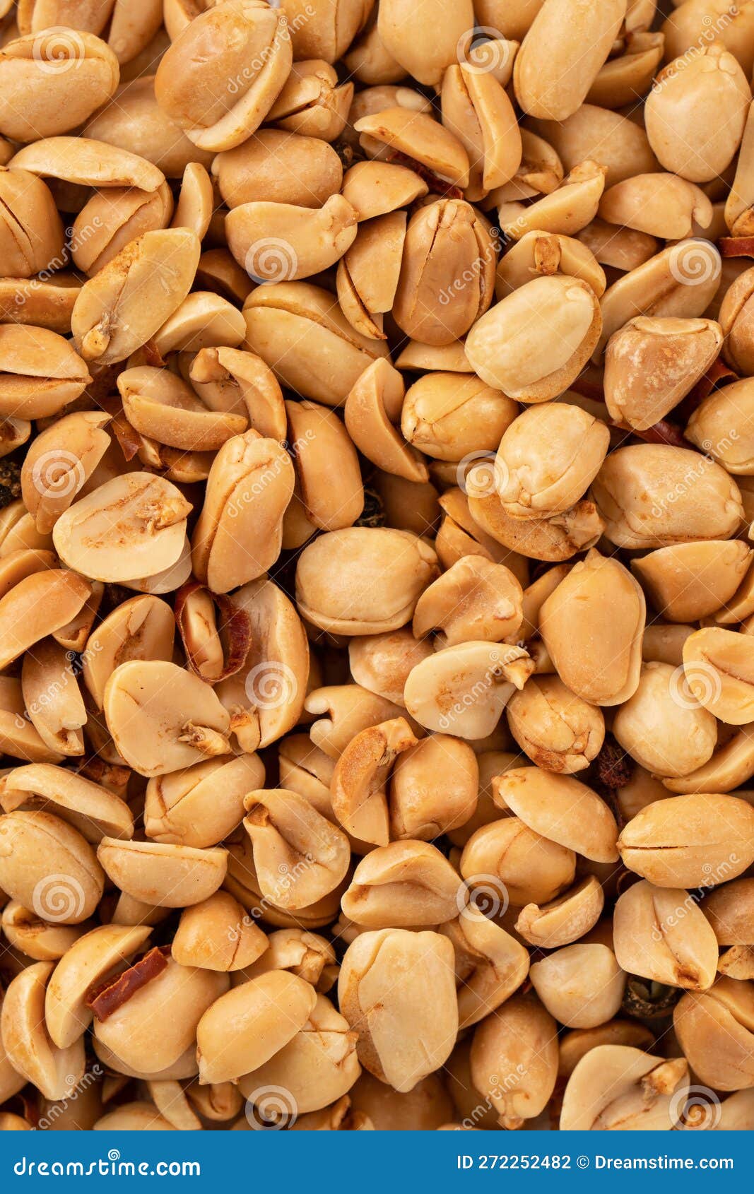 Spicy Flavored Peanut Kernel Spilling on White Table Background Stock ...