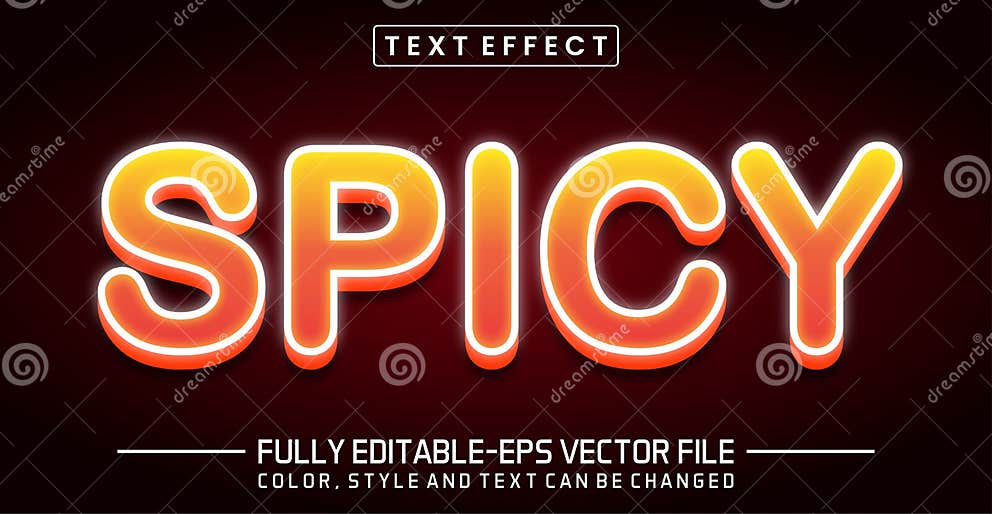 Spicy Font Text Effect Editable Stock Vector - Illustration of graphic ...