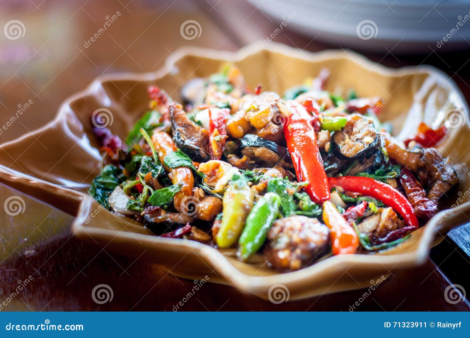 Spicy fried eel stock image. Image of garlic, aquatic - 71323911