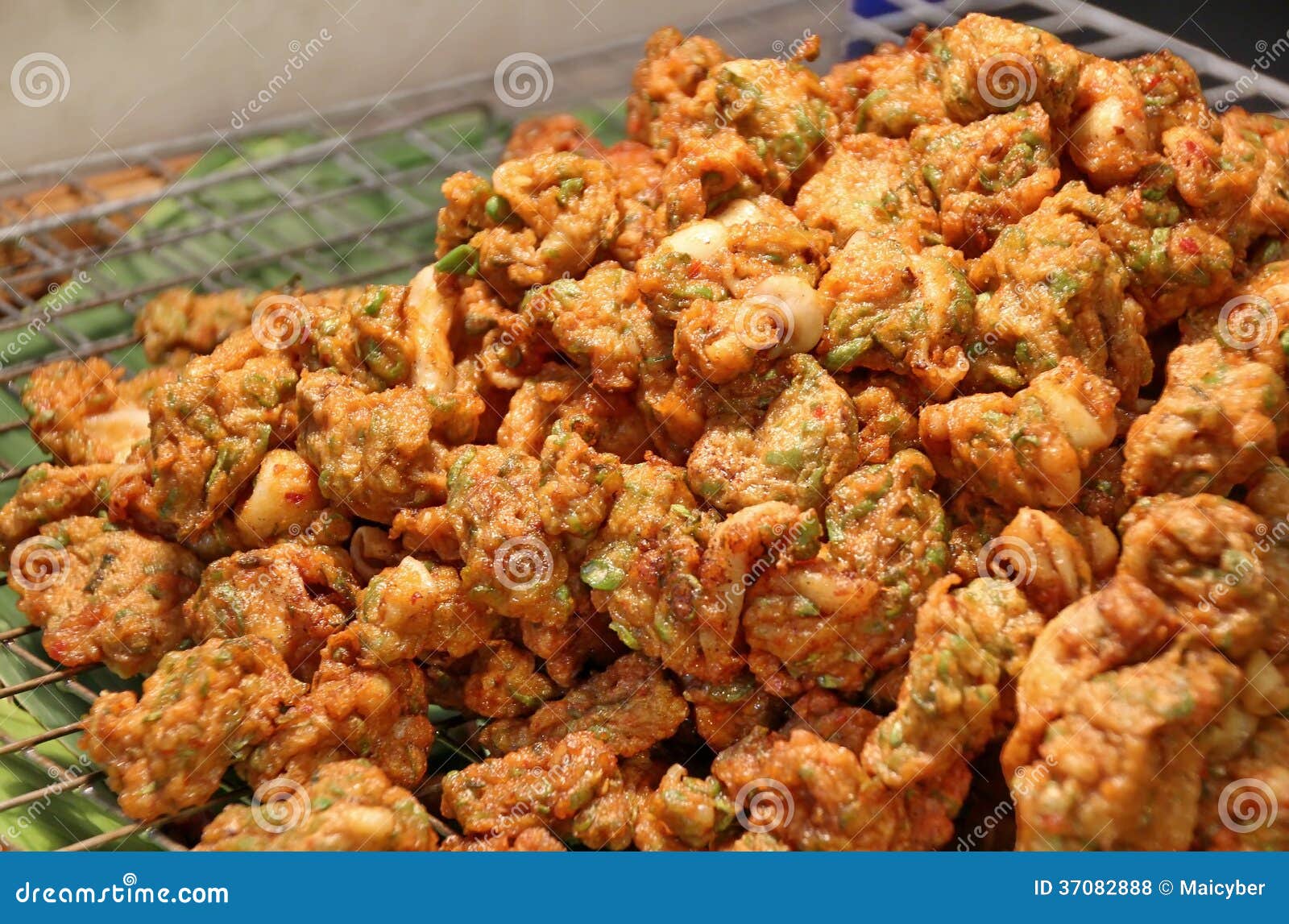 Spicy Fried Fish and Squid Patty Stock Photo - Image of patty, food ...