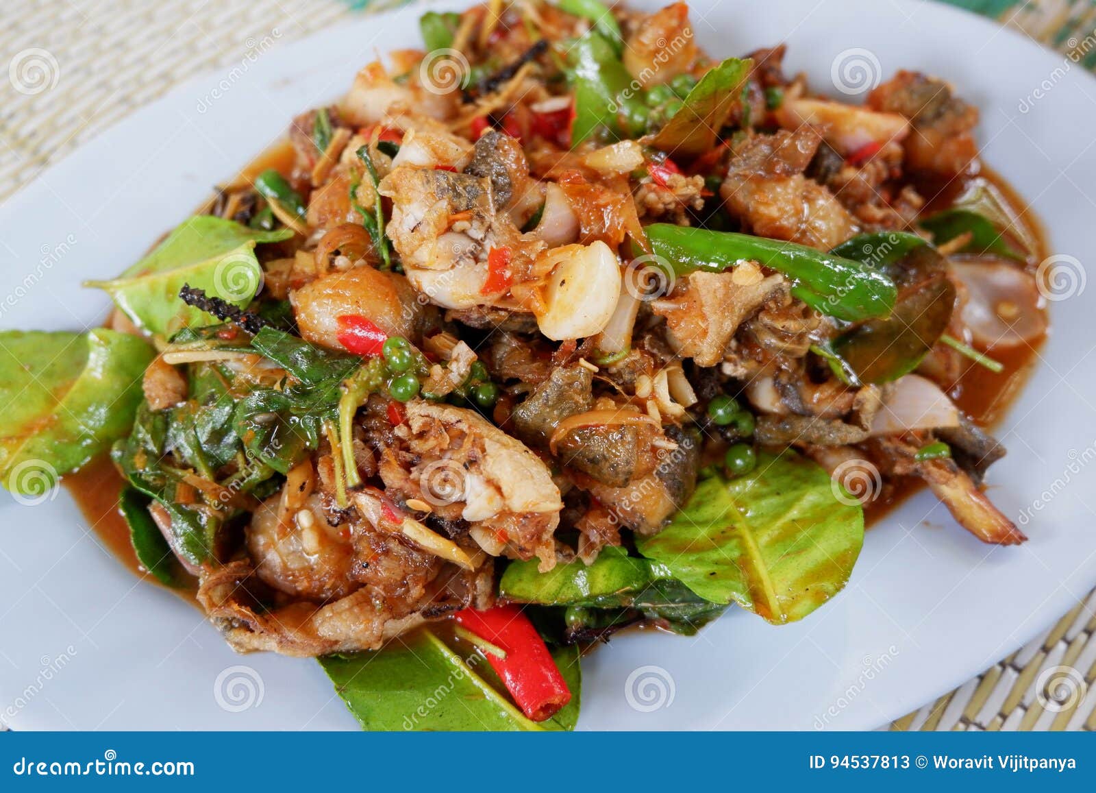 Spicy fried frog stock image. Image of dinner, herb, kitchen - 94537813