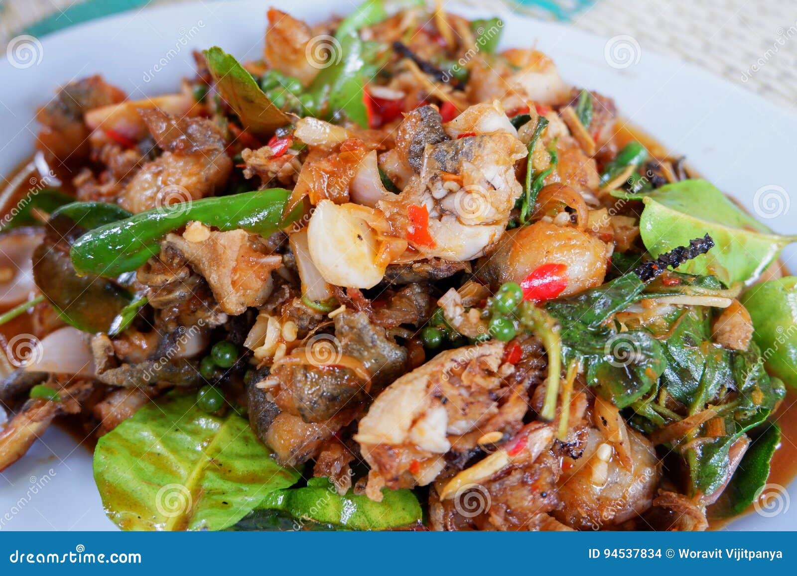 Spicy fried frog stock photo. Image of legs, herbal, cutlery - 94537834