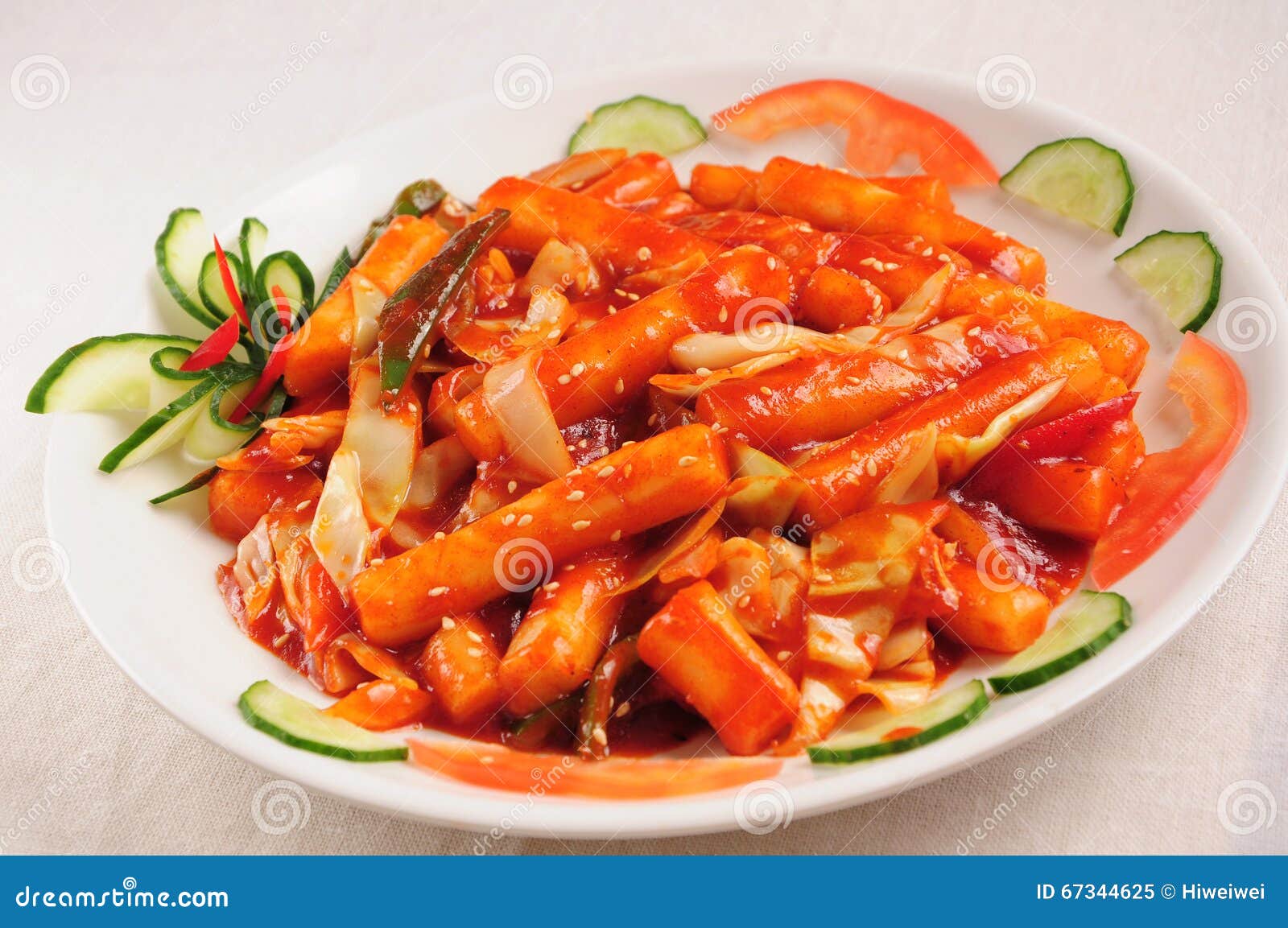 Spicy Fried rice cakes stock image. Image of fried, cake - 67344625