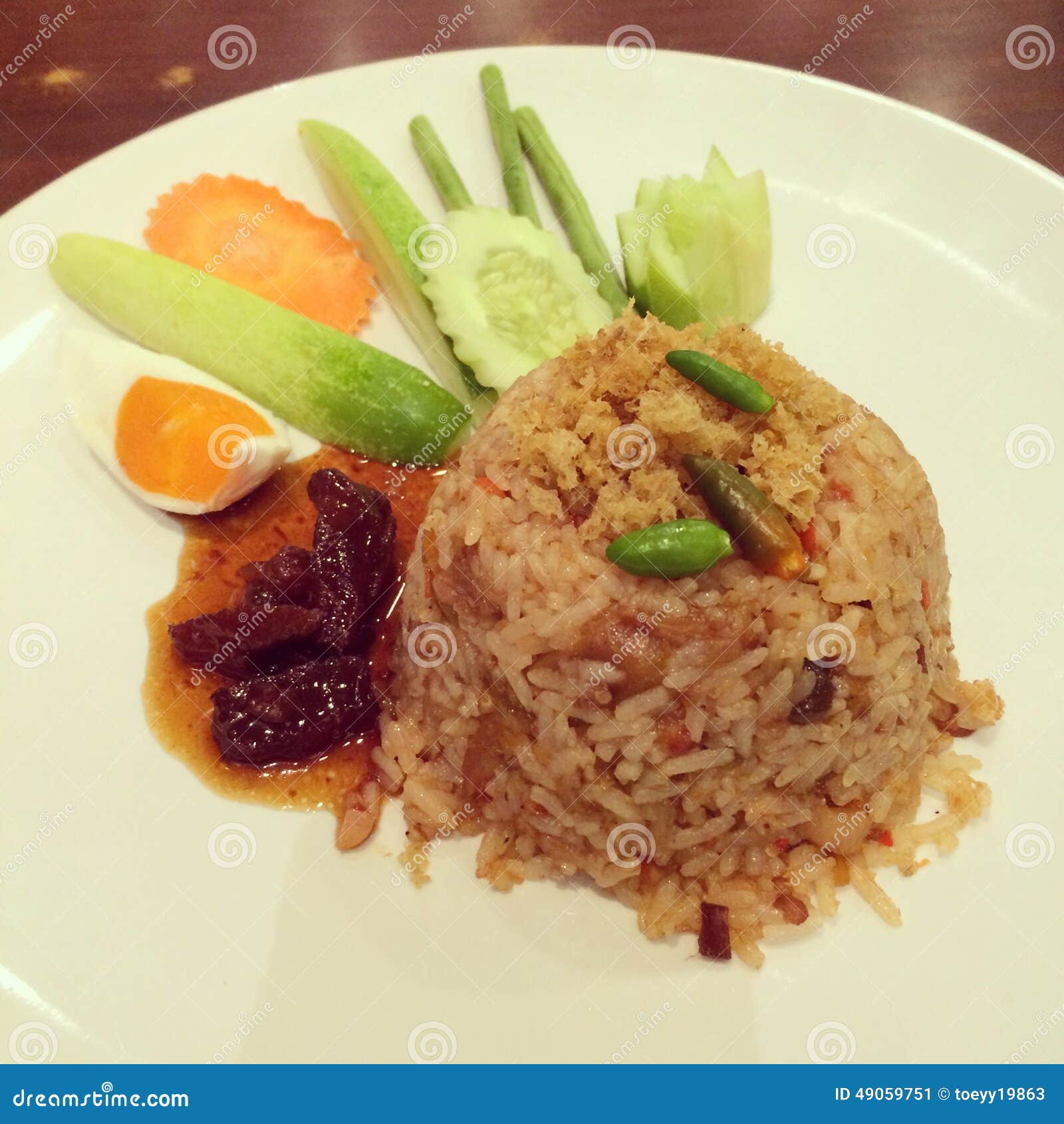 Spicy fried rice editorial photo. Image of vegetable - 49059751