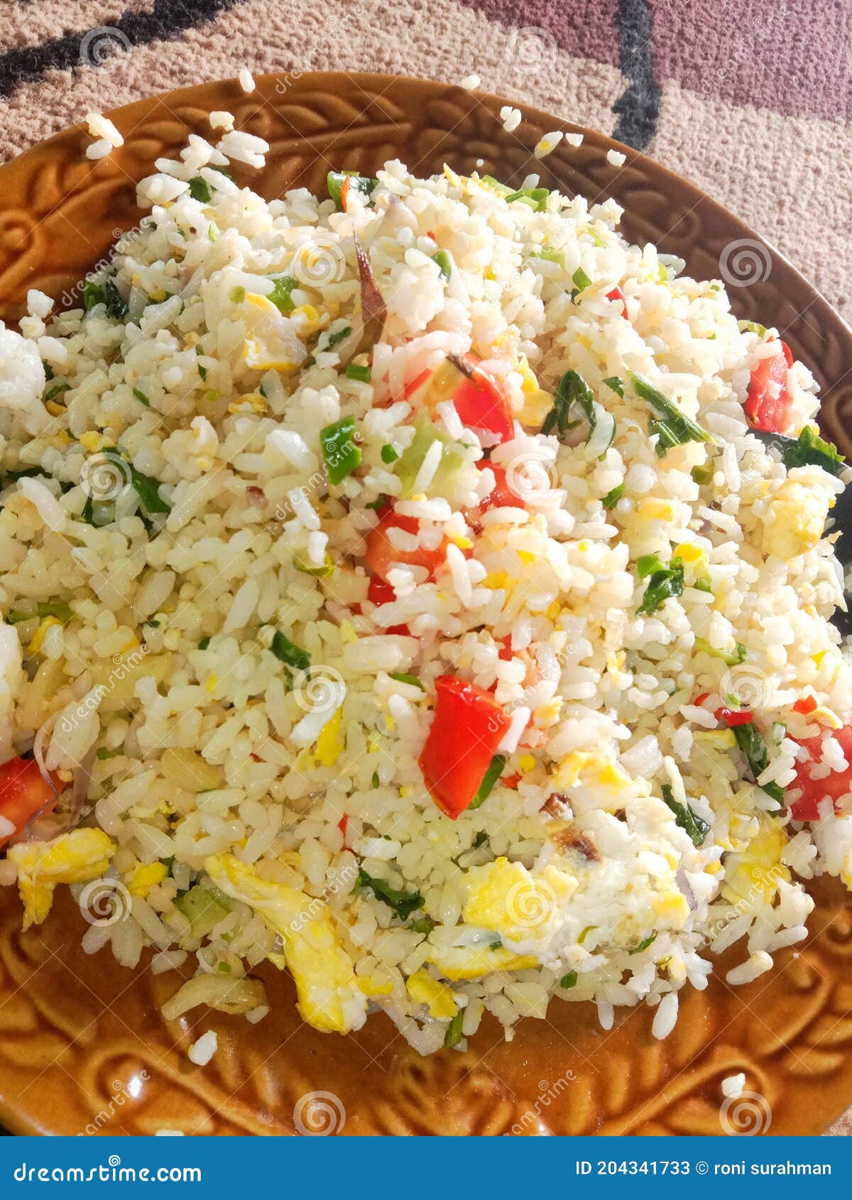 Spicy Fried Rice with Double Egg Stock Image - Image of double, rice ...