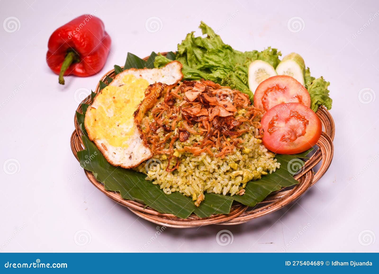Spicy Fried Rice with Egg Added Stock Image - Image of baked, dinner ...