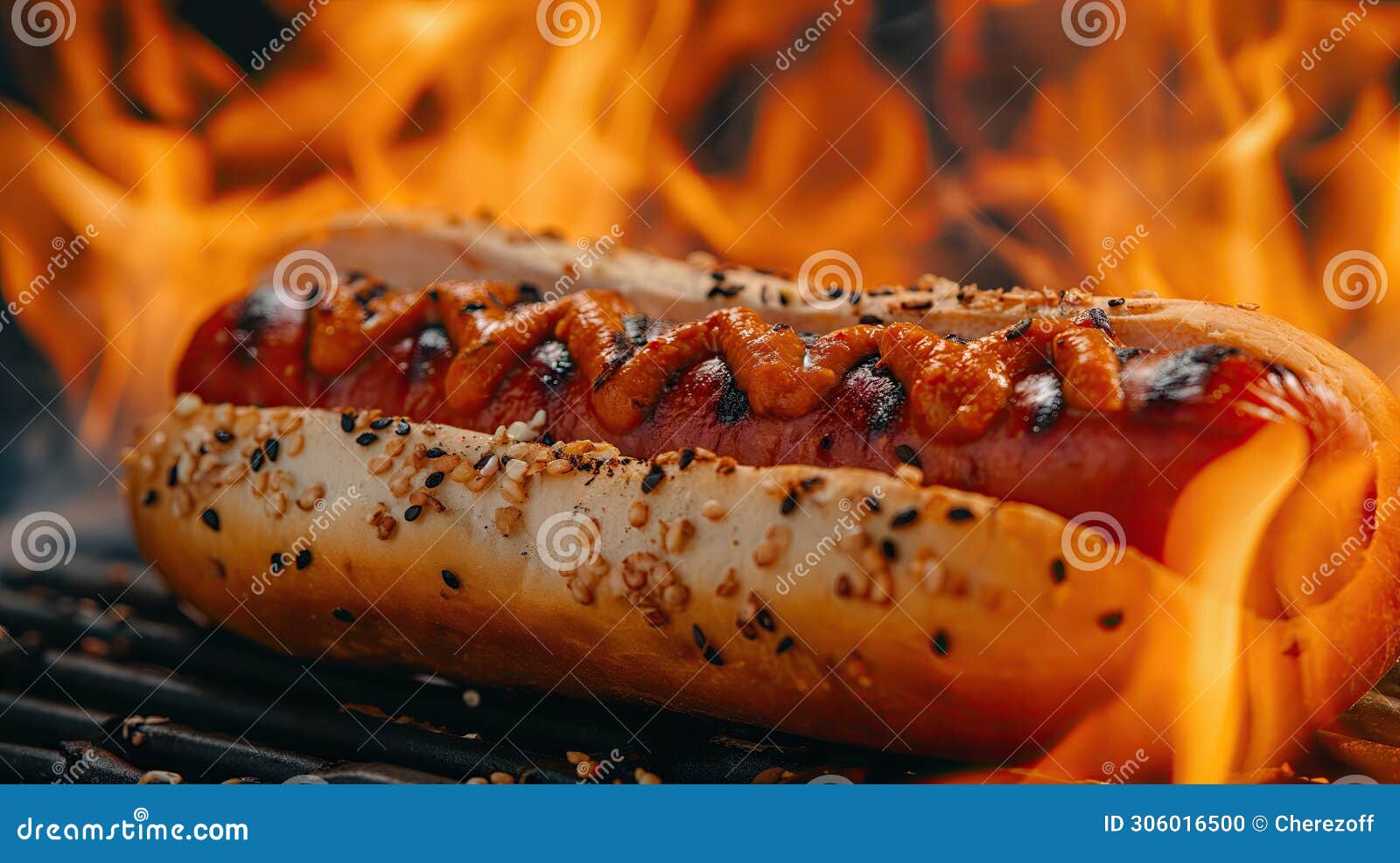 Spicy Hot Dog on Fire stock photo. Image of spicy, party - 306016500