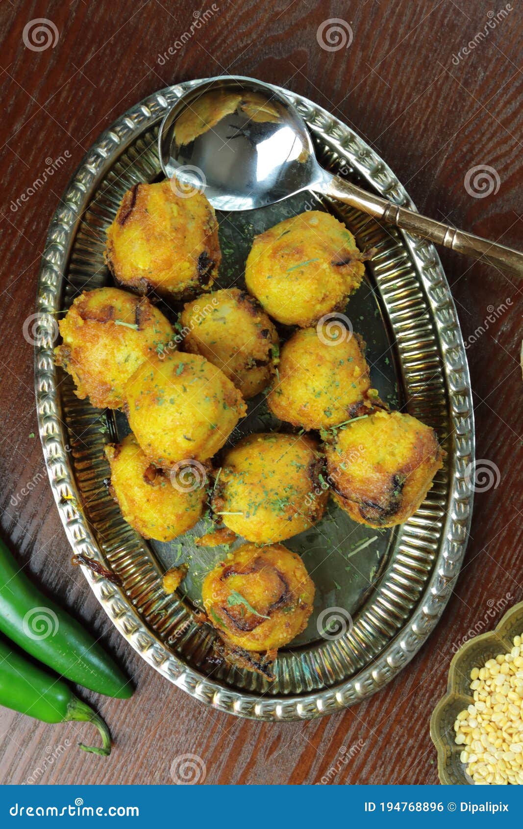 Spicy Indian Vegan Moong Daal Balls Stock Photo - Image of vada, india ...