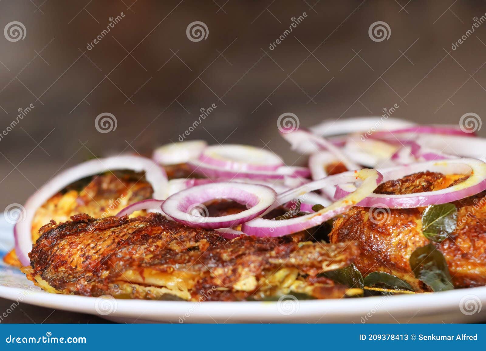 Spicy Kerala Fish Fry On White Background Royalty-Free Stock ...