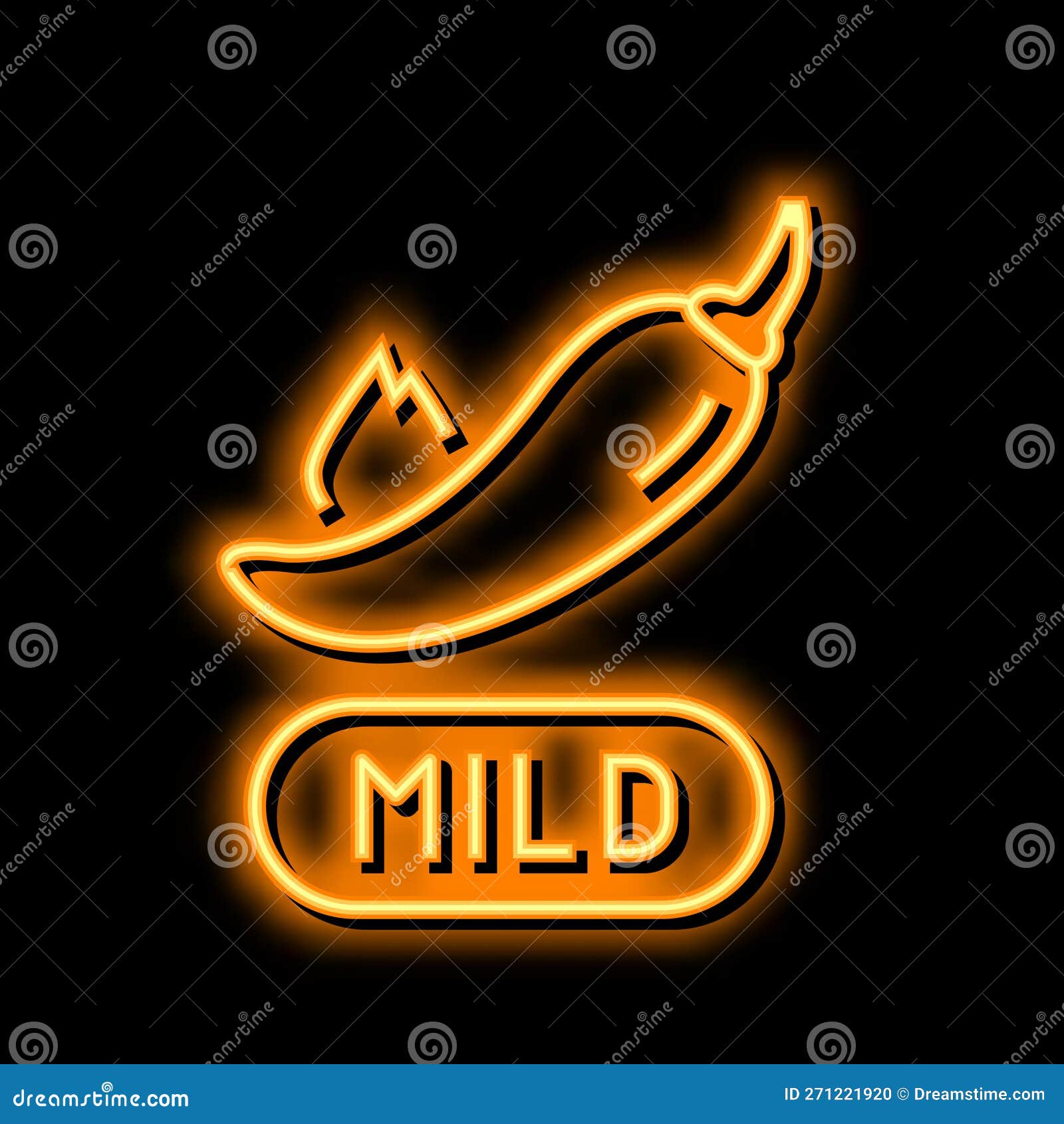 Spicy Level Mild Neon Glow Icon Illustration Stock Vector ...