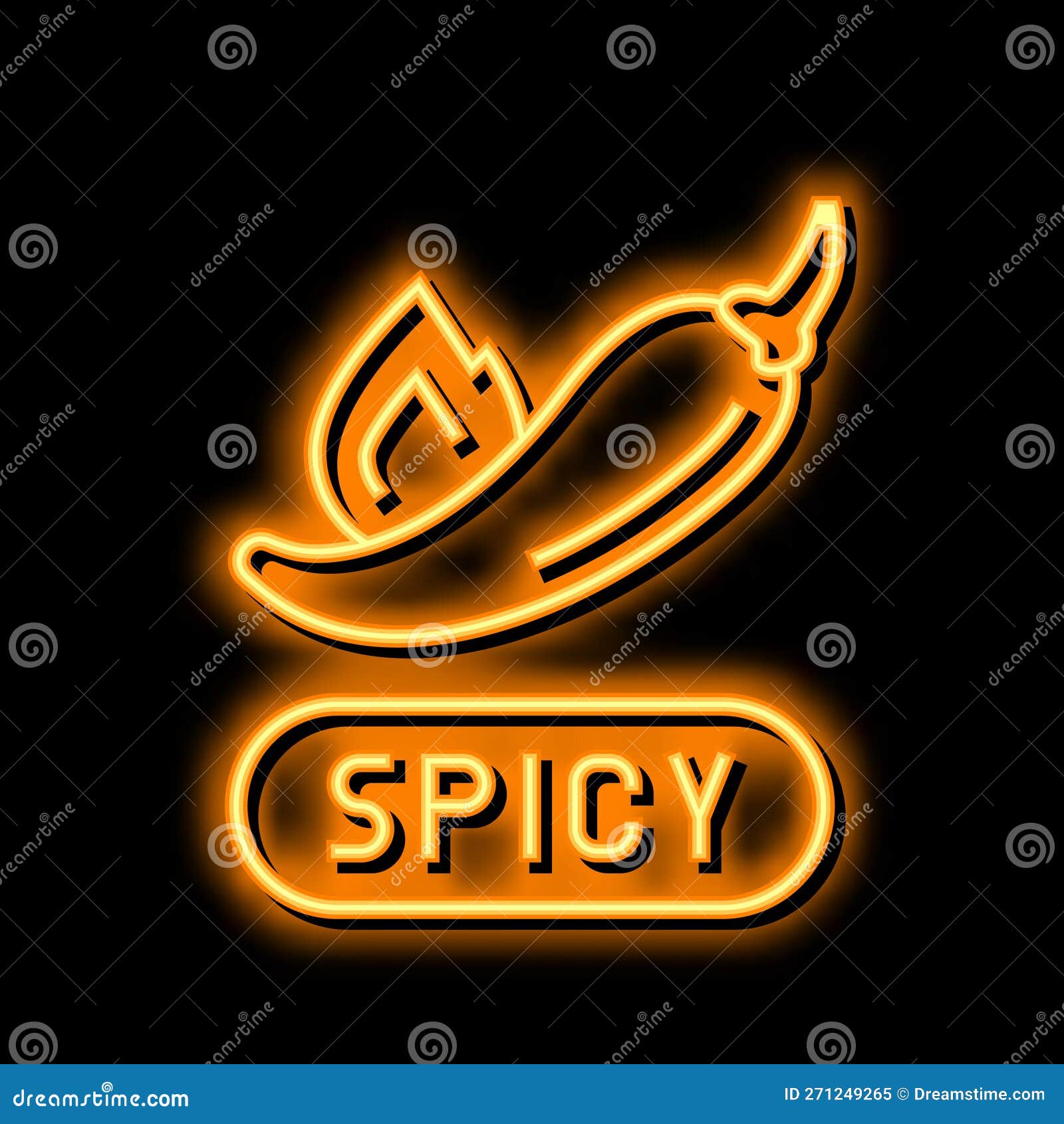 Spicy Level Spicy Neon Glow Icon Illustration Stock Vector ...