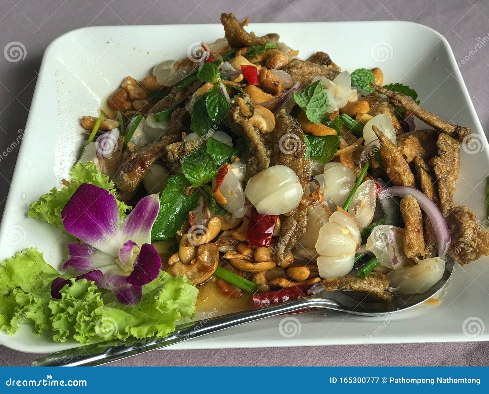 Longong Fruit Salad,Thai Style on Plate Stock Image - Image of fruit ...