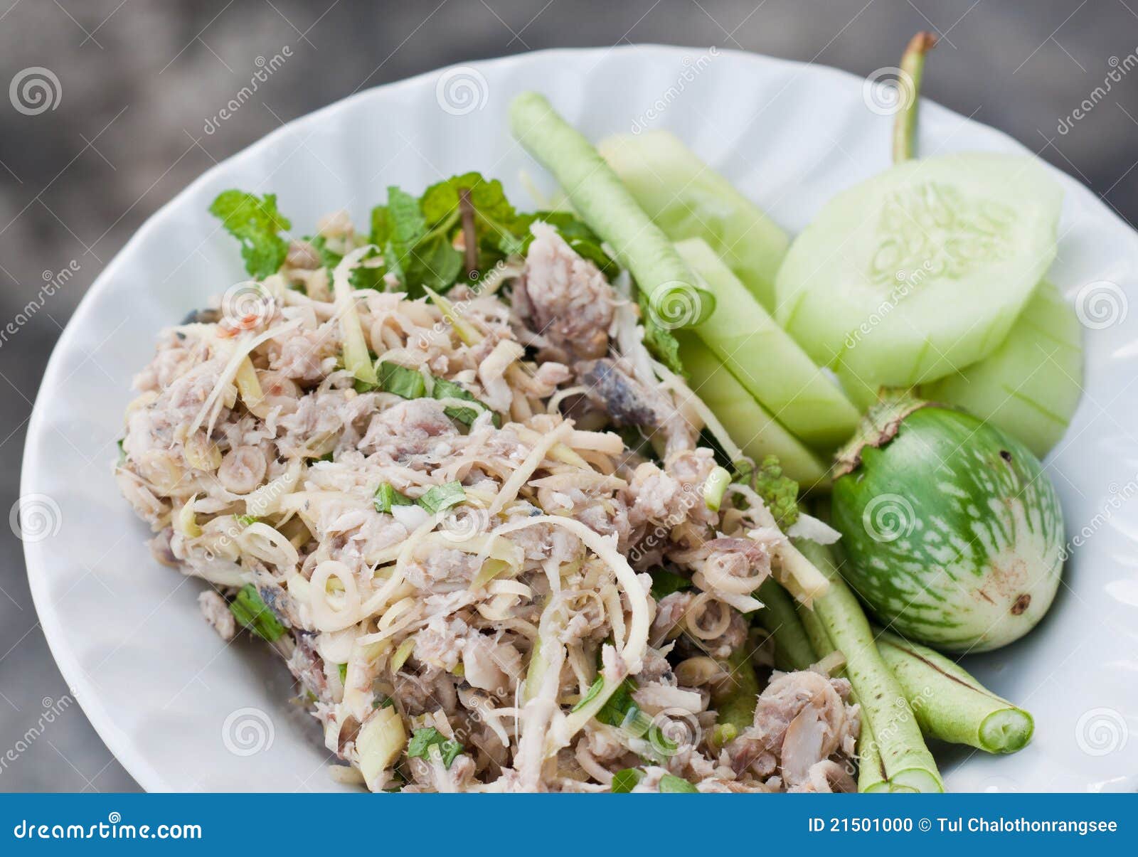Spicy minced fish stock photo. Image of garnished, salad - 21501000