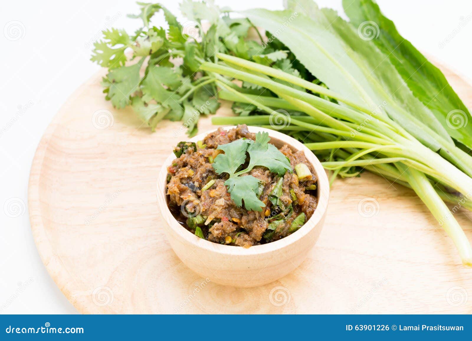 Spicy minced fish salad stock photo. Image of plate, thai - 63901226