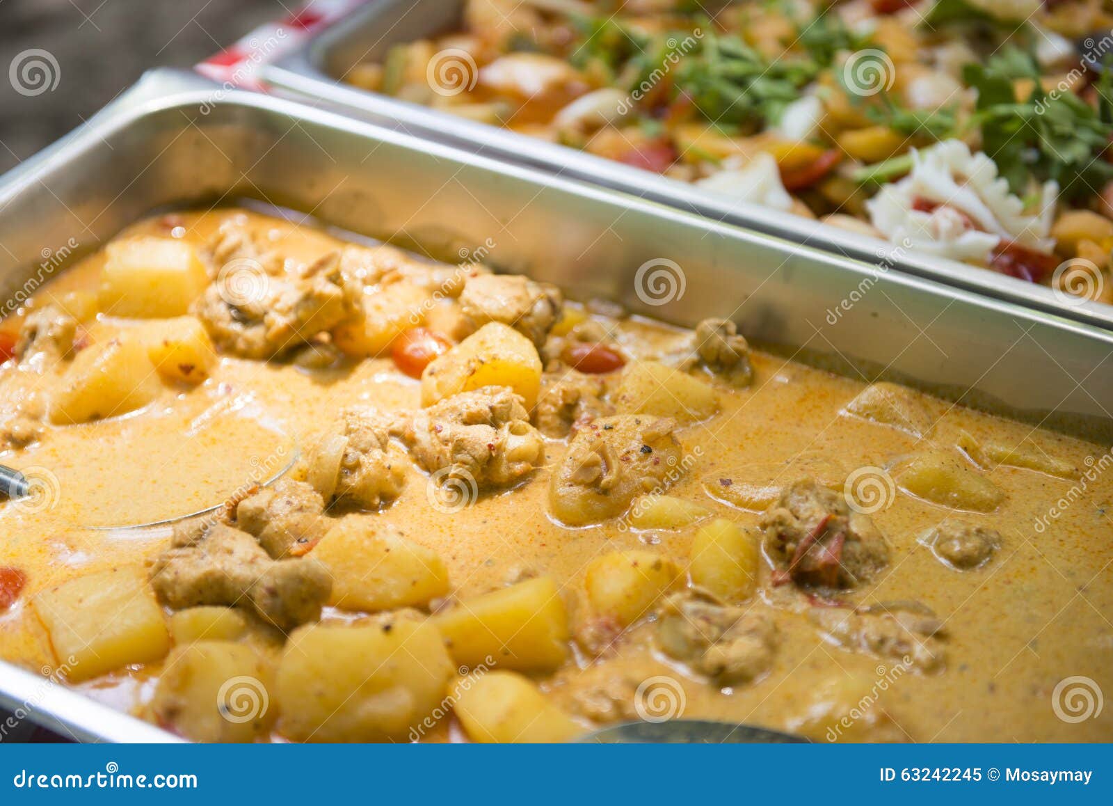 Spicy Muslim Chicken Curry for Lunch Stock Image - Image of potato ...