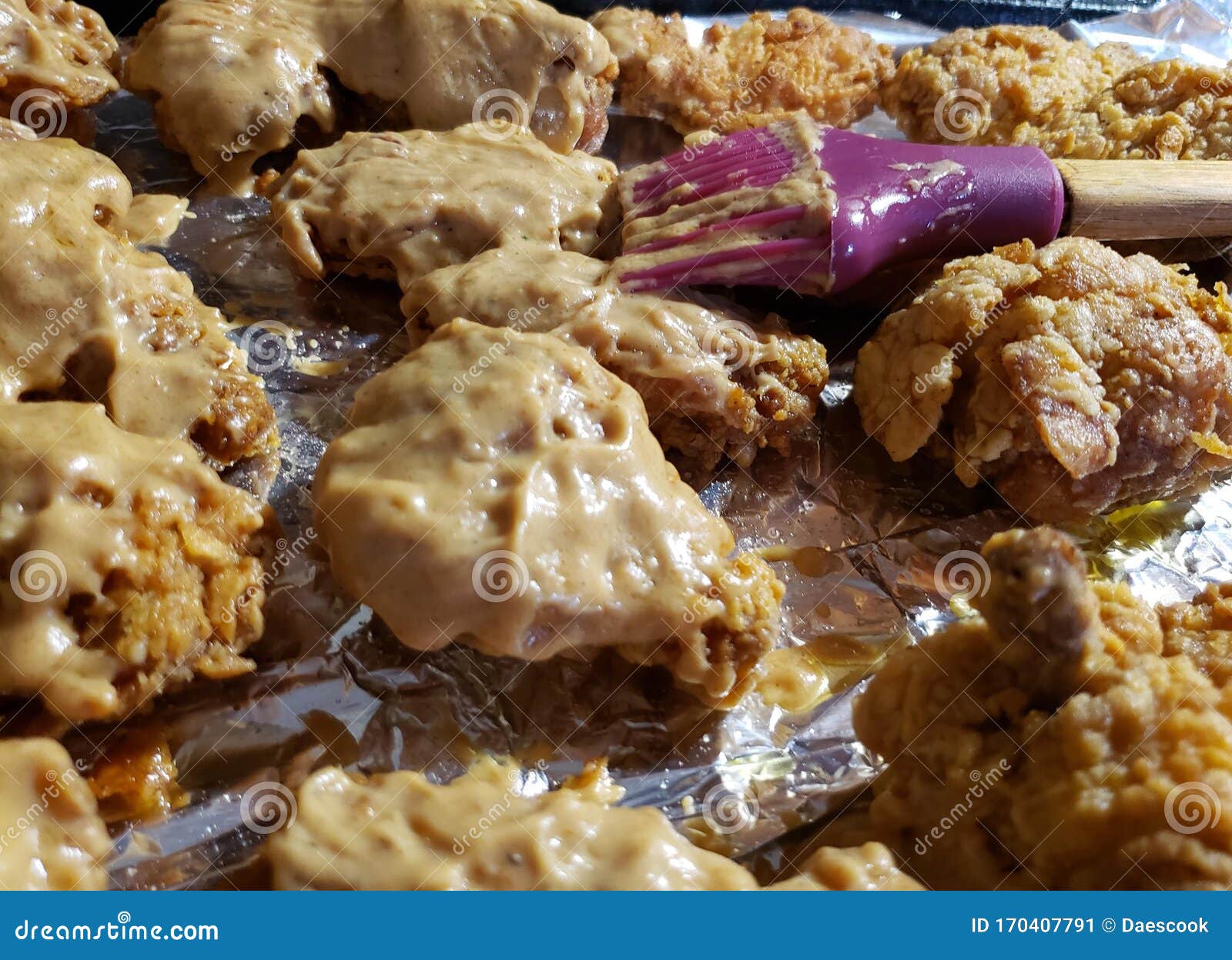 Spicy Peanut Butter Chicken Wingetts Stock Image - Image of wingetts ...