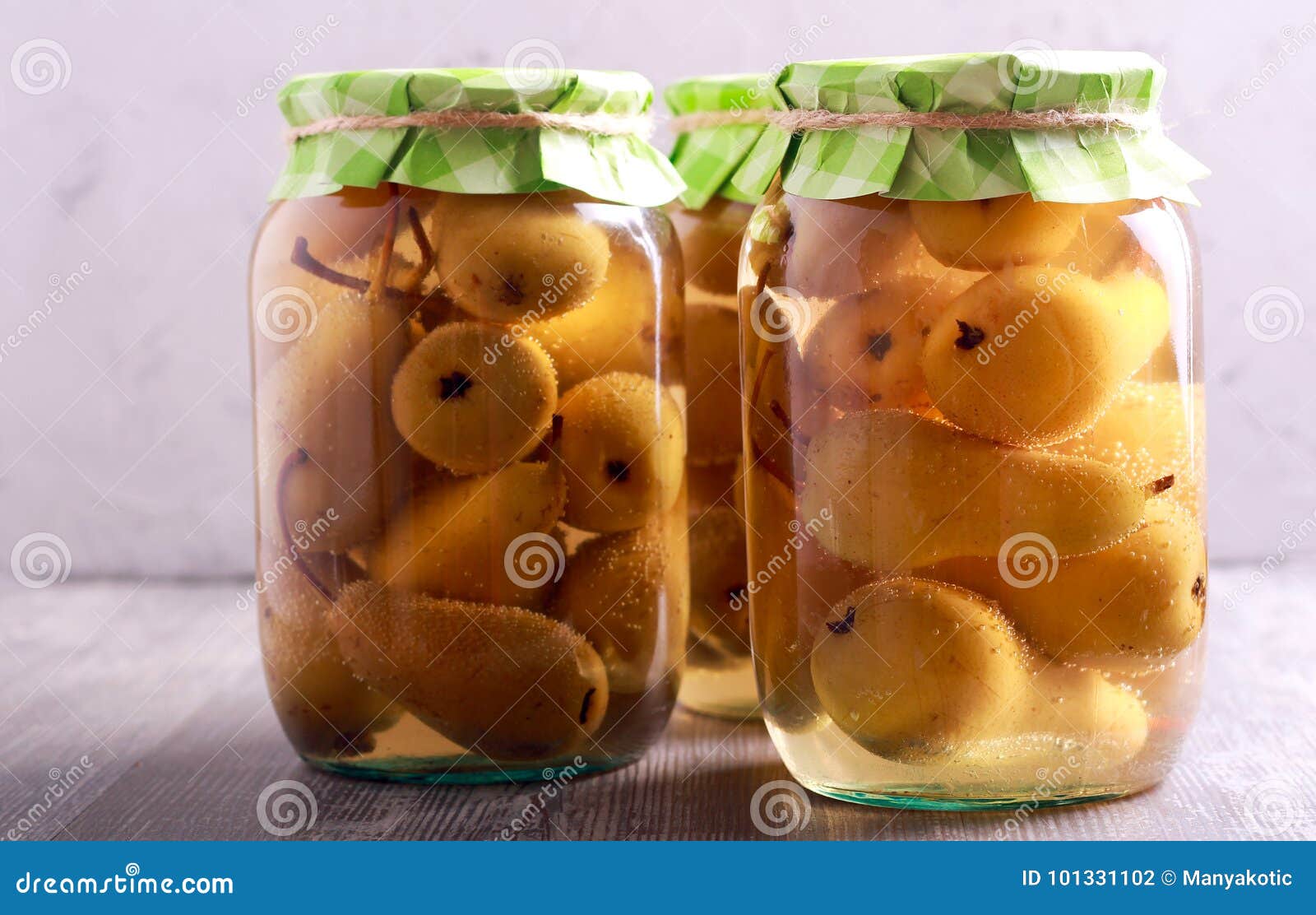 Spicy pear compote in jars stock photo. Image of canned - 101331102