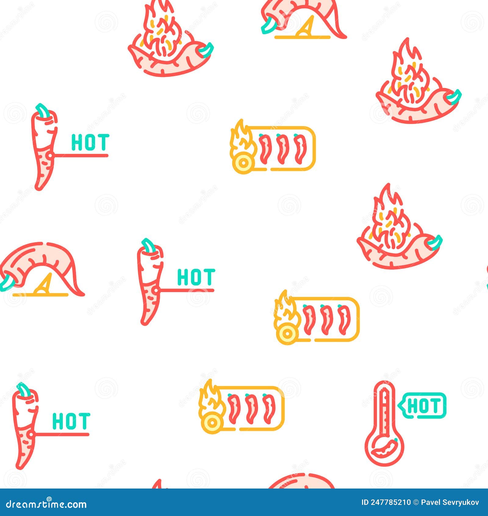Spicy Pepper Different Scale Icons Set Vector Stock Illustration ...