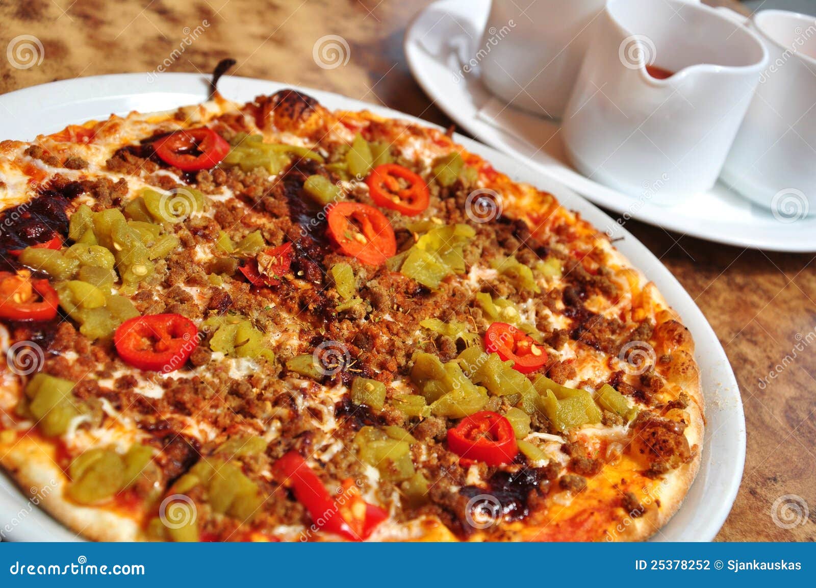 Spicy pizza stock photo. Image of calories, sustaining - 25378252