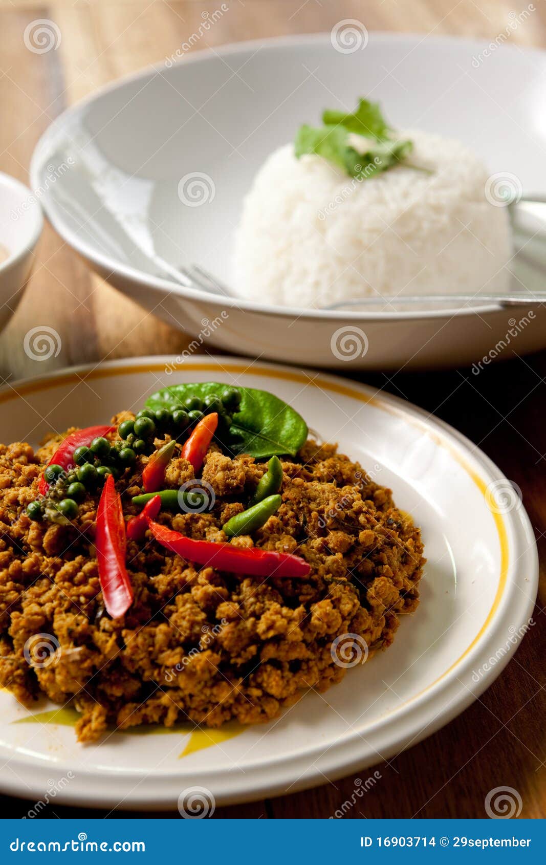 Spicy Pork Basil with Rice. Stock Photo - Image of basil, healthy: 16903714